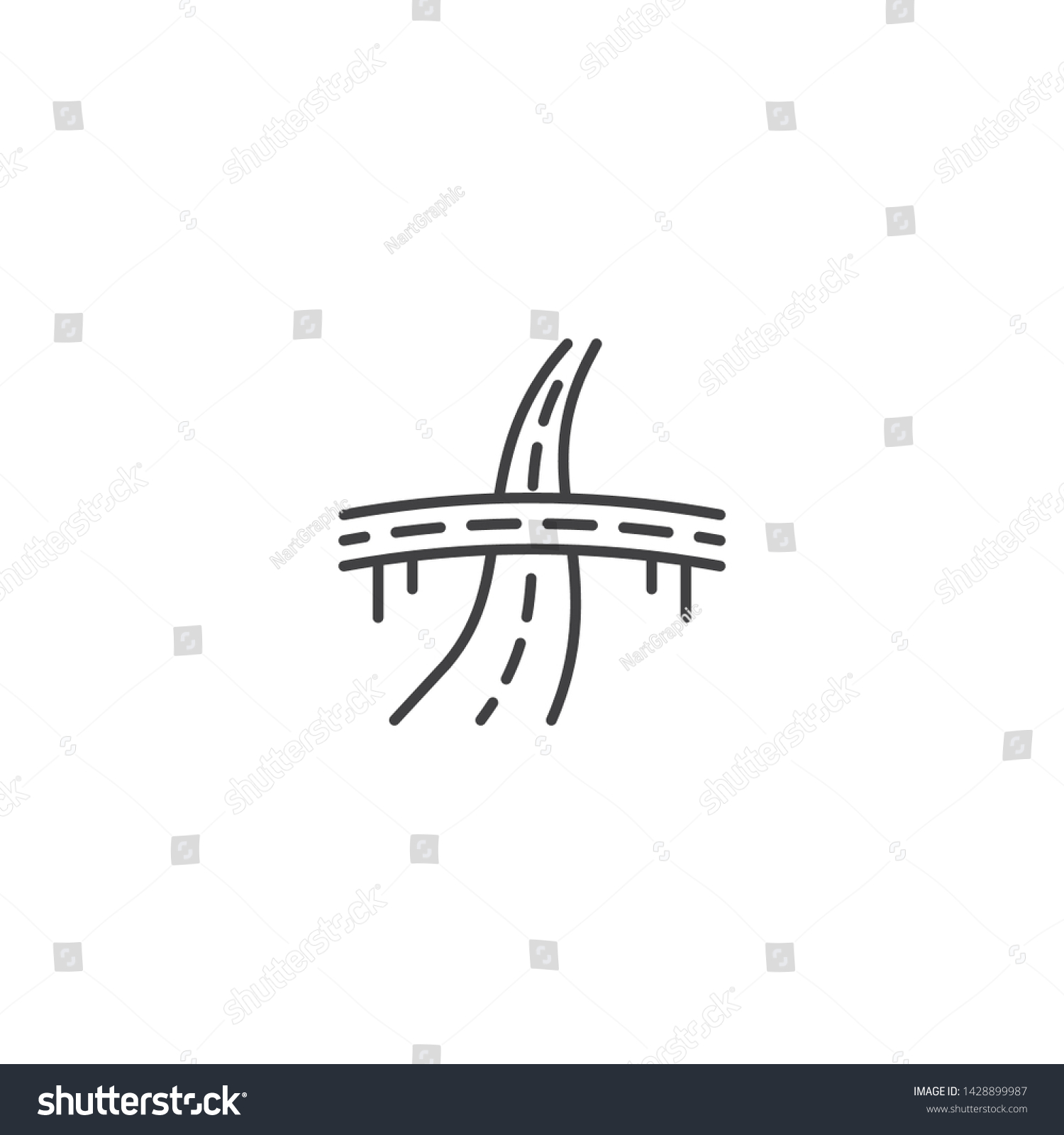 Flyover Bridge Road Vector Logo Icon 스톡 벡터(로열티 프리) 1428899987 ...