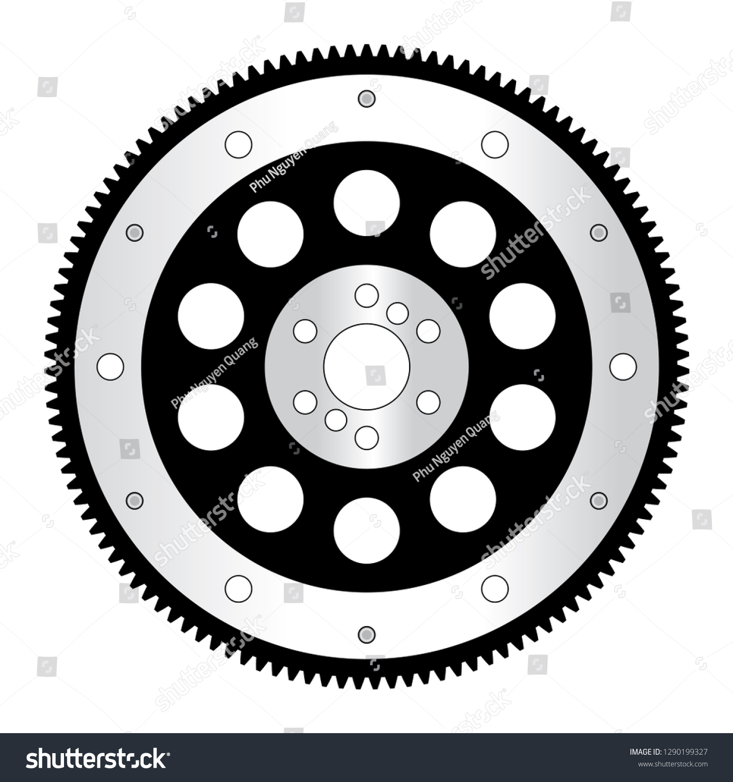 Flywheel Machine Parts Vector Illustration Stock Vector (Royalty Free ...