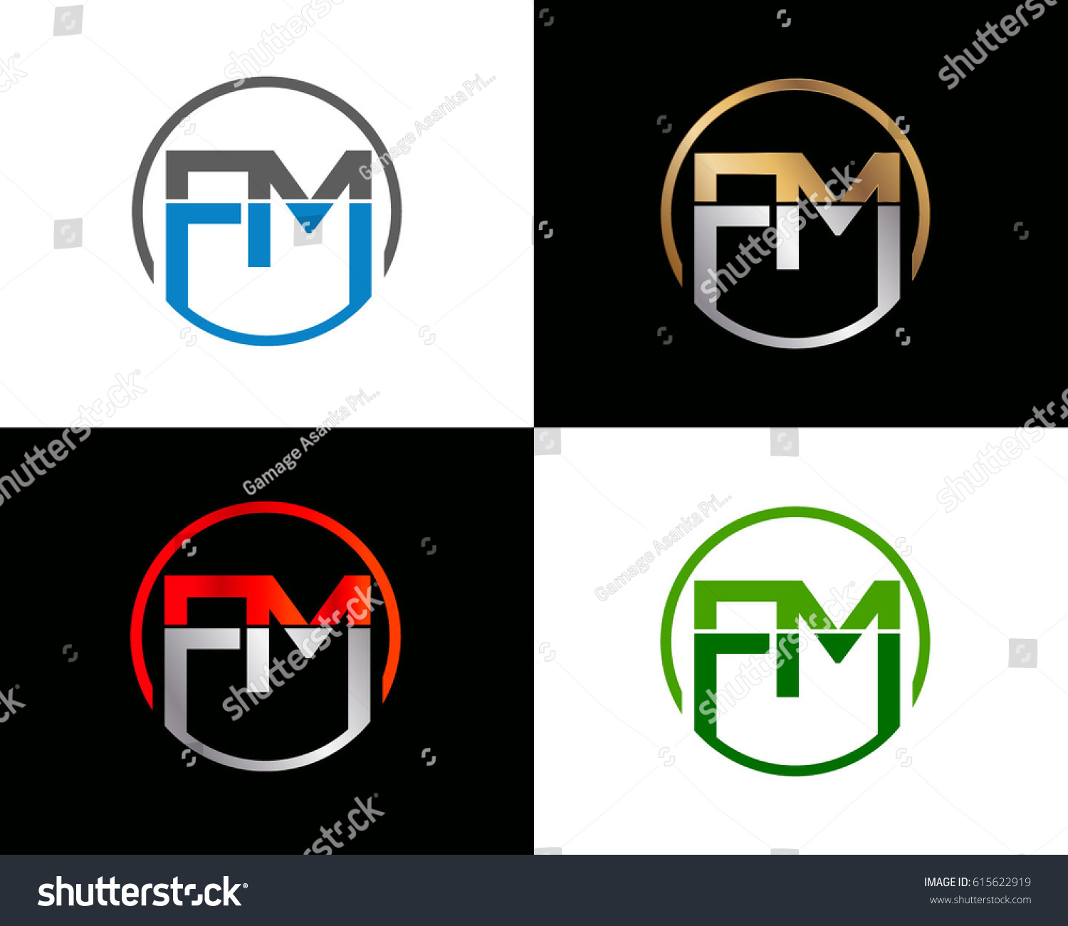 Fm Text Logo Design Stock Vector (Royalty Free) 615622919 | Shutterstock