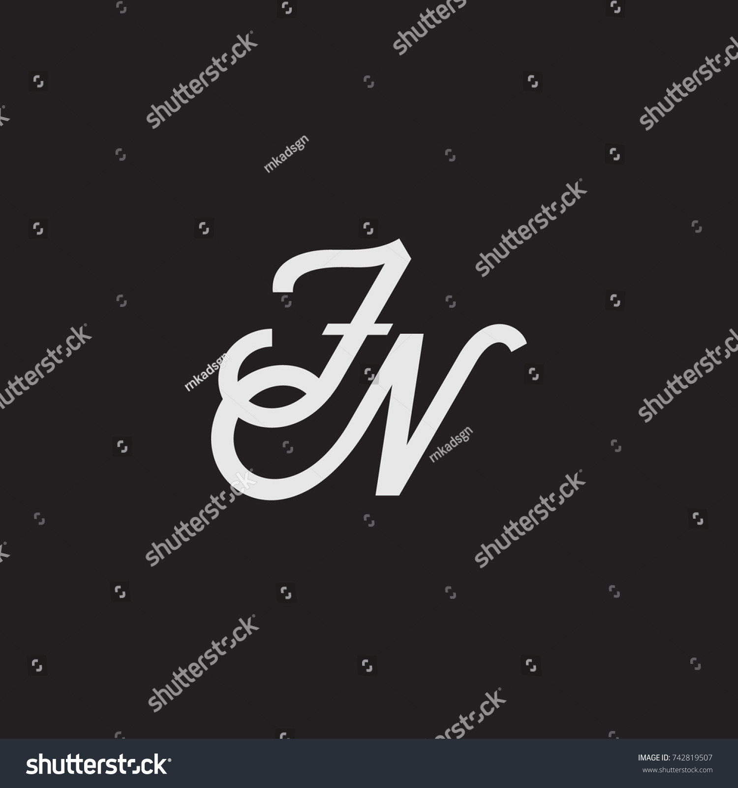 Fn Letter Creative Square Background Stock Vector (Royalty Free) 742819507