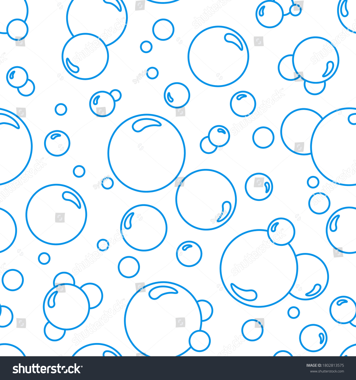 Foam Bubbles Line Seamless Pattern Effervescent Stock Vector (Royalty ...