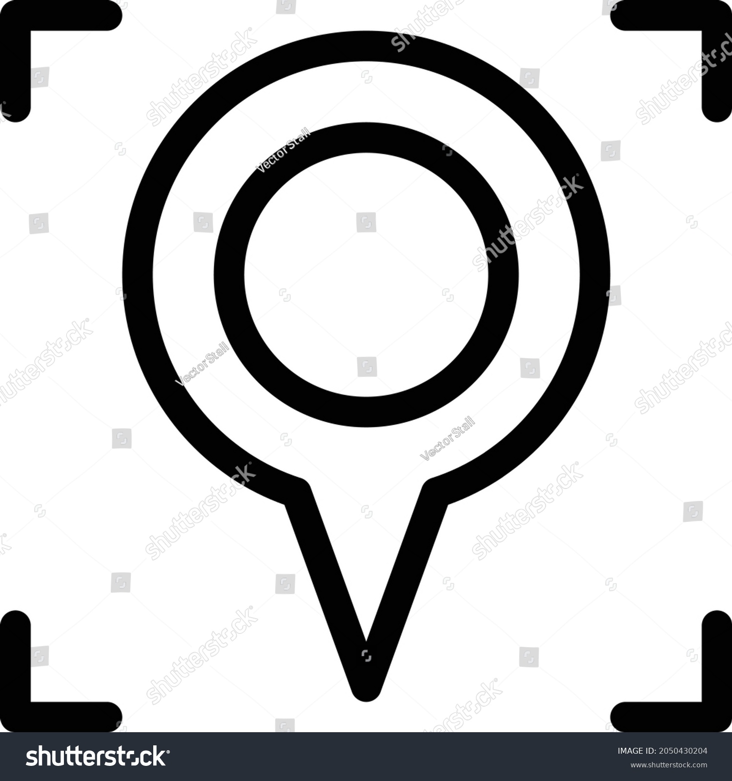 Focus Location Vector Thin Line Icon Stock Vector (Royalty Free ...
