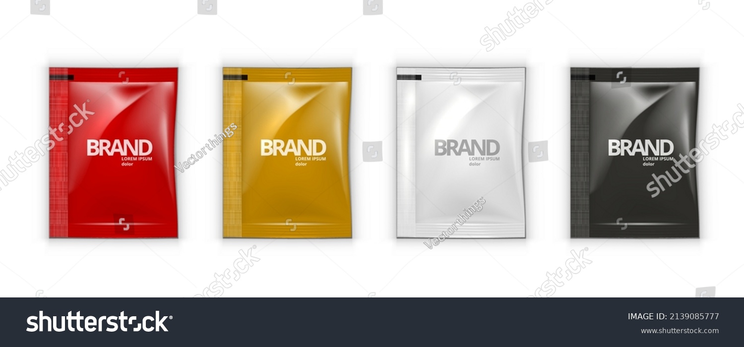 Foil Plastic Sachet Bag Shadow On Stock Vector (Royalty Free ...