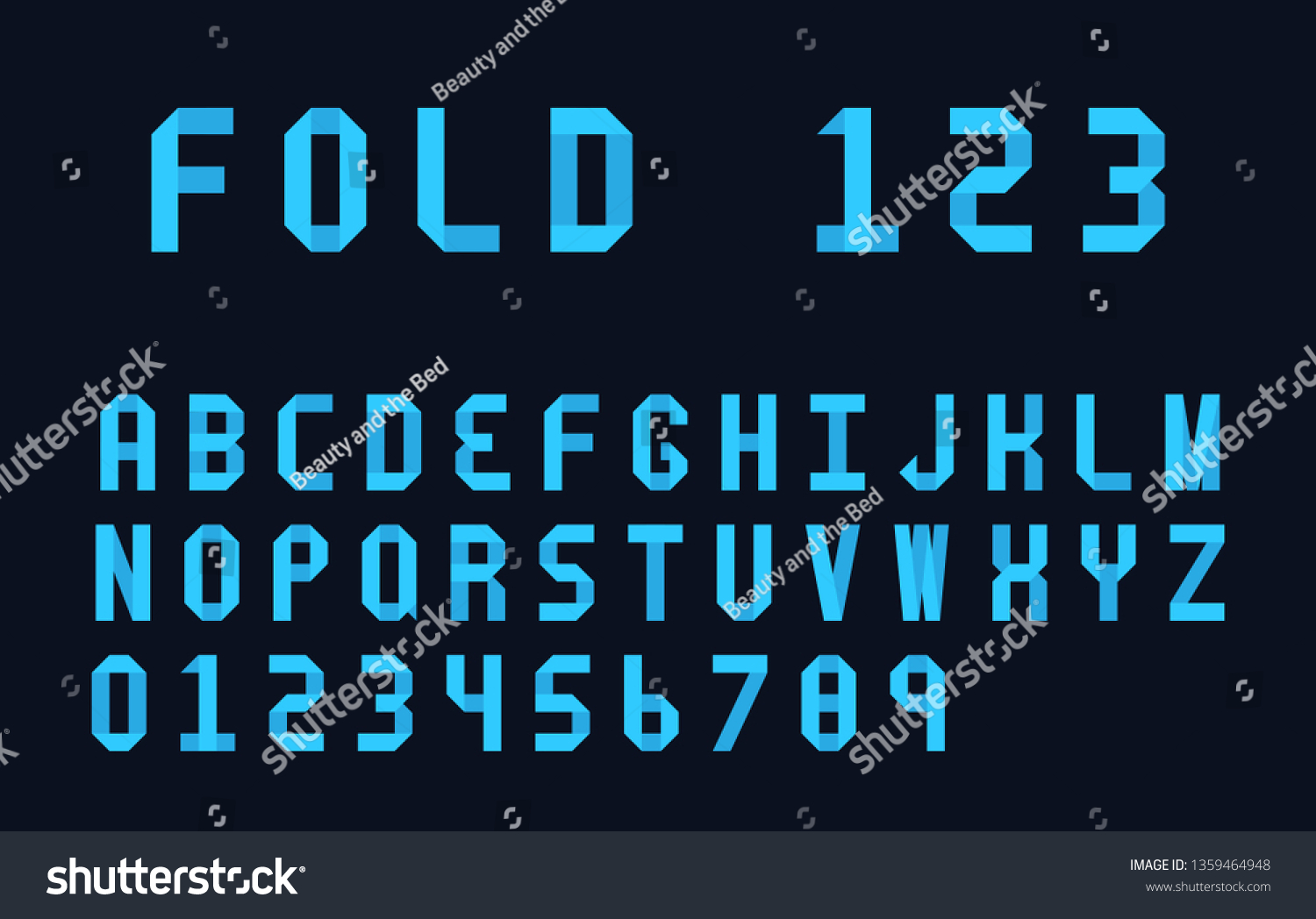 Fold Alphabet Flat Design Stock Vector (Royalty Free) 1359464948