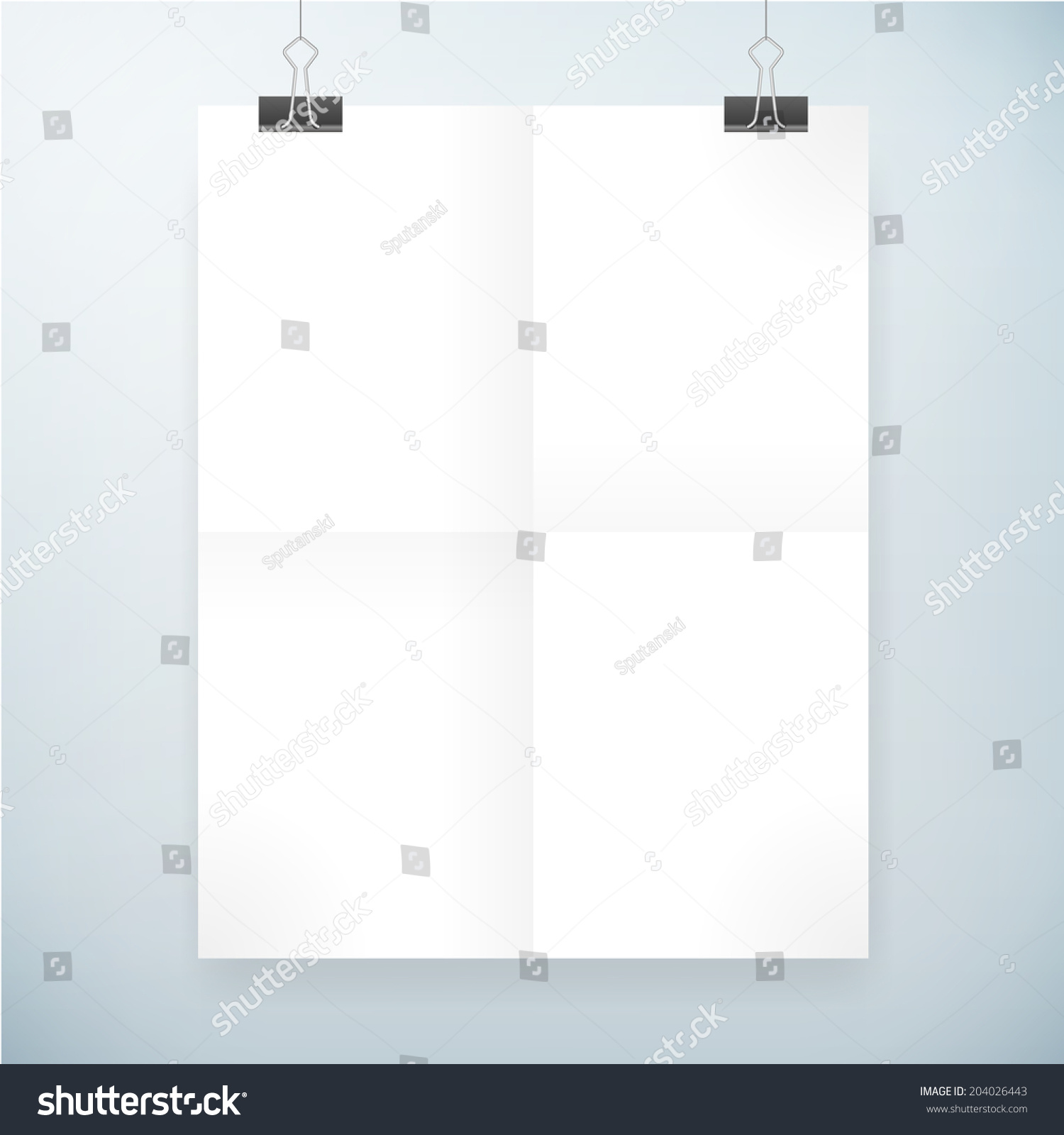 Folded Blank Paper Vector Poster Template 库存矢量图（免版税）204026443 ...