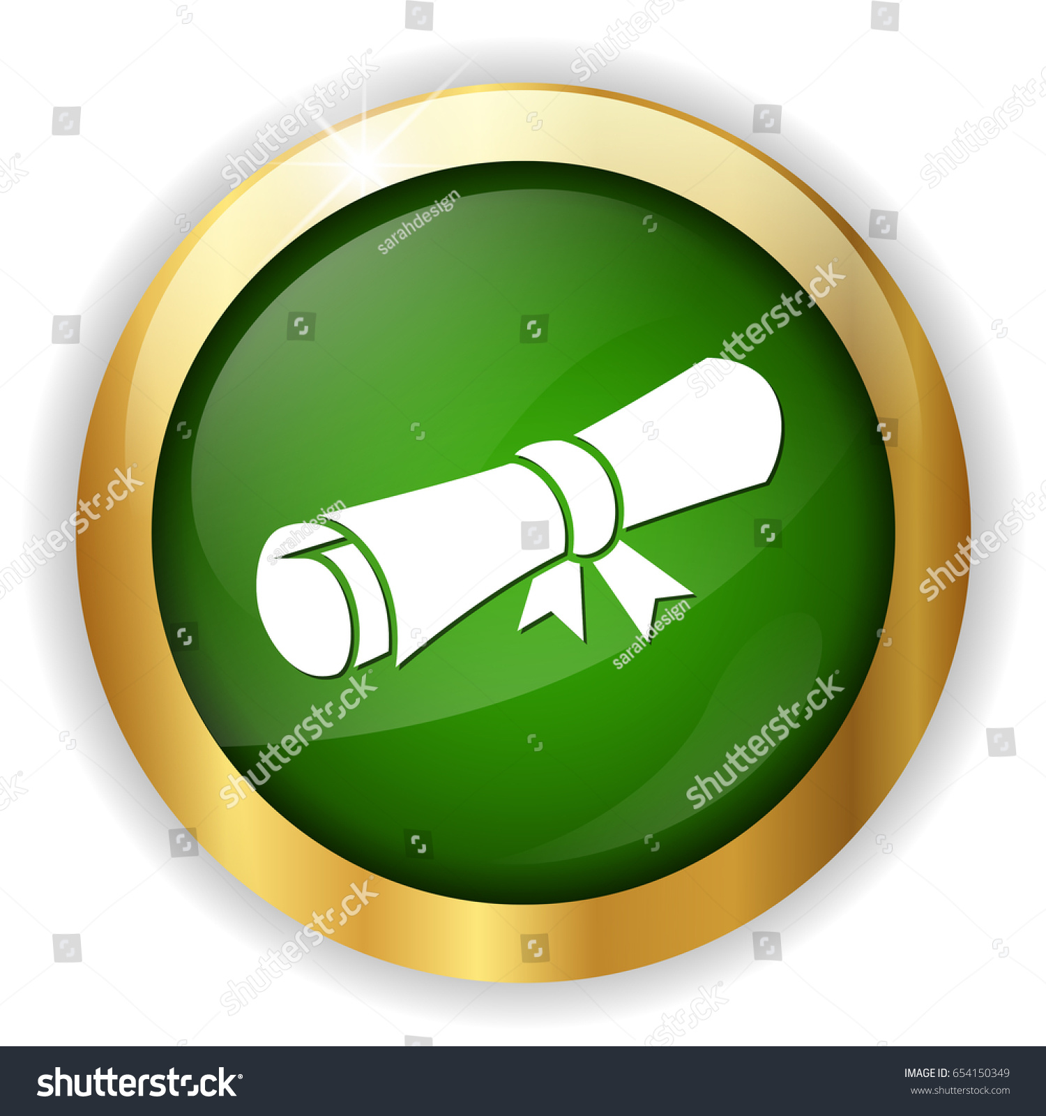 Folded Diploma Icon Stock Vector (Royalty Free) 654150349