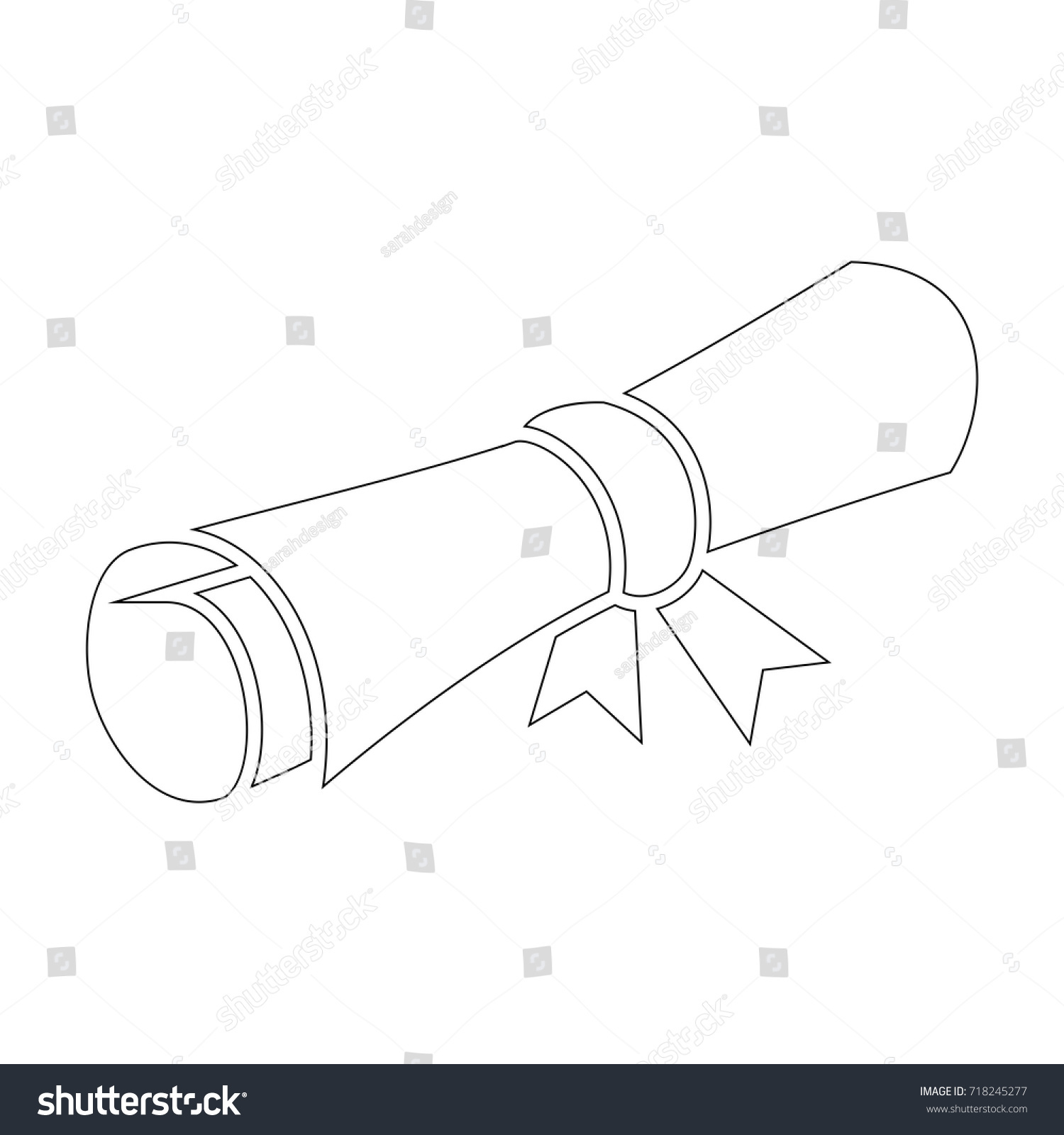 Folded Diploma Icon Stock Vector (Royalty Free) 718245277