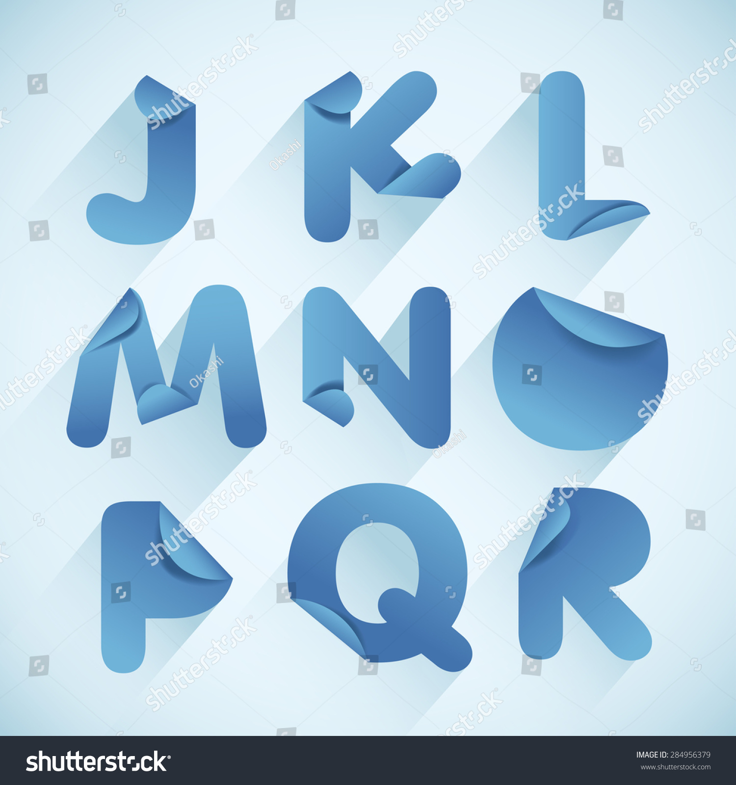 Folded Font Set Vector Illustration Stock Vector (Royalty Free ...