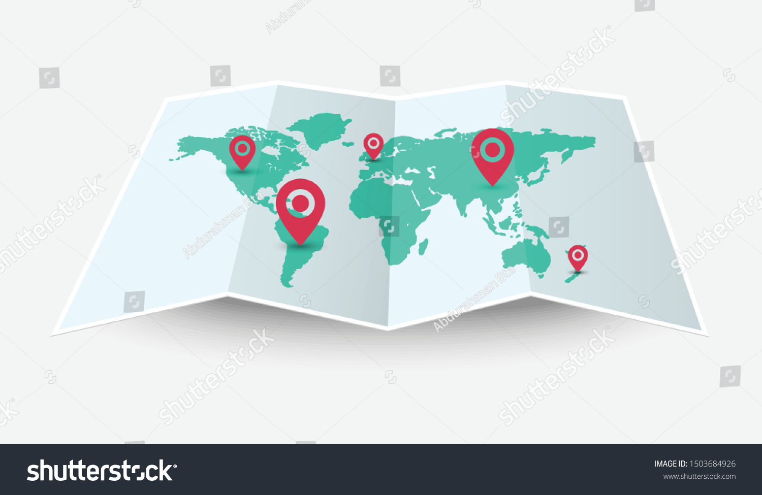 Folded Map Pin Map Location Concept Stock Vector (Royalty Free ...
