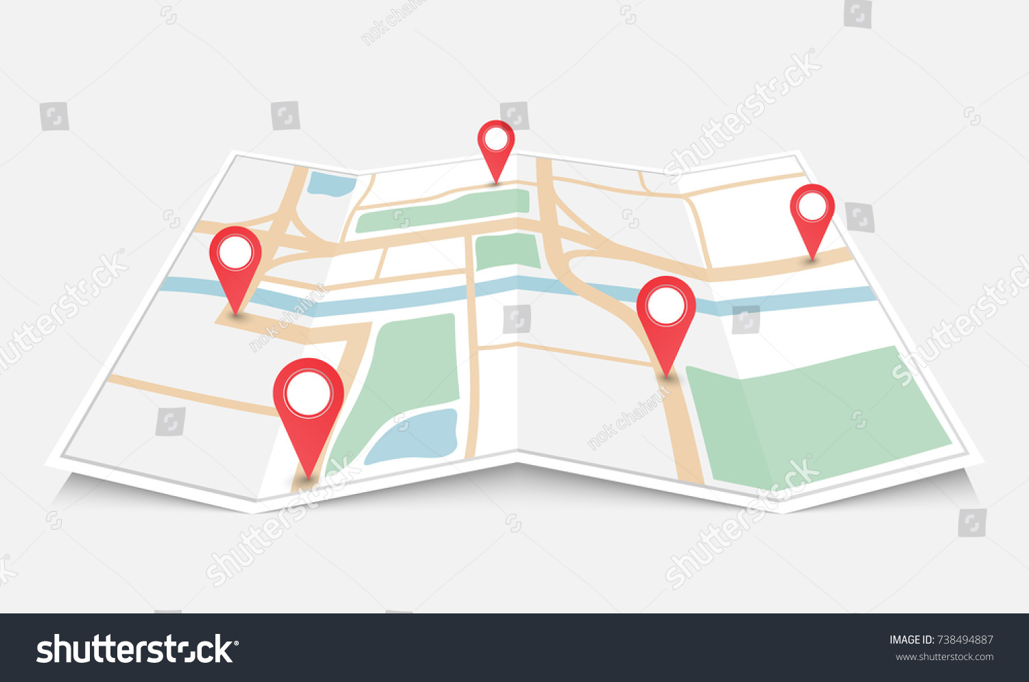 5,415 Folded city map with pin Images, Stock Photos & Vectors ...