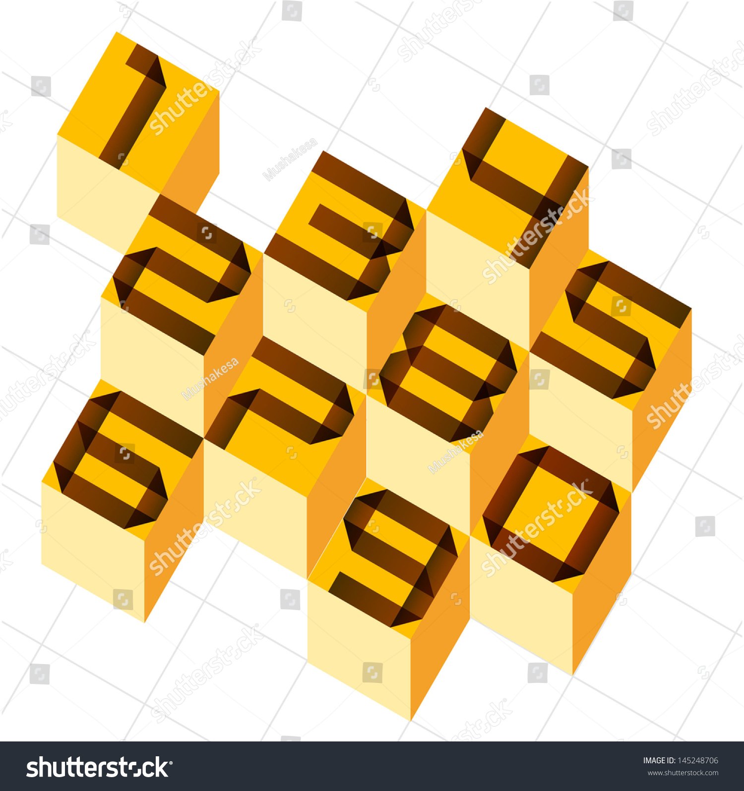 Folded Paper Ribbon Origami Cubes Vector Stock Vector (Royalty Free ...