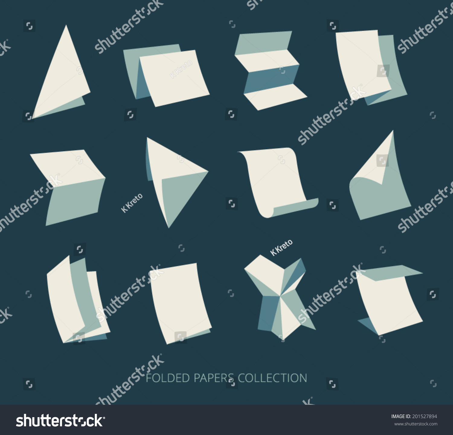 Folded Paper Sheets Documents Logo Template Stock Vector (Royalty Free ...