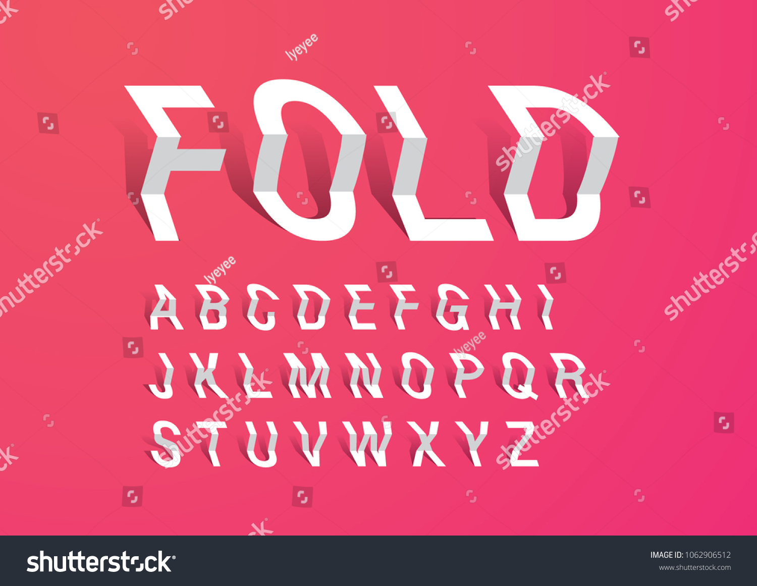 Folded Paper Typography Design Vectorillustration Stock Vector (Royalty ...