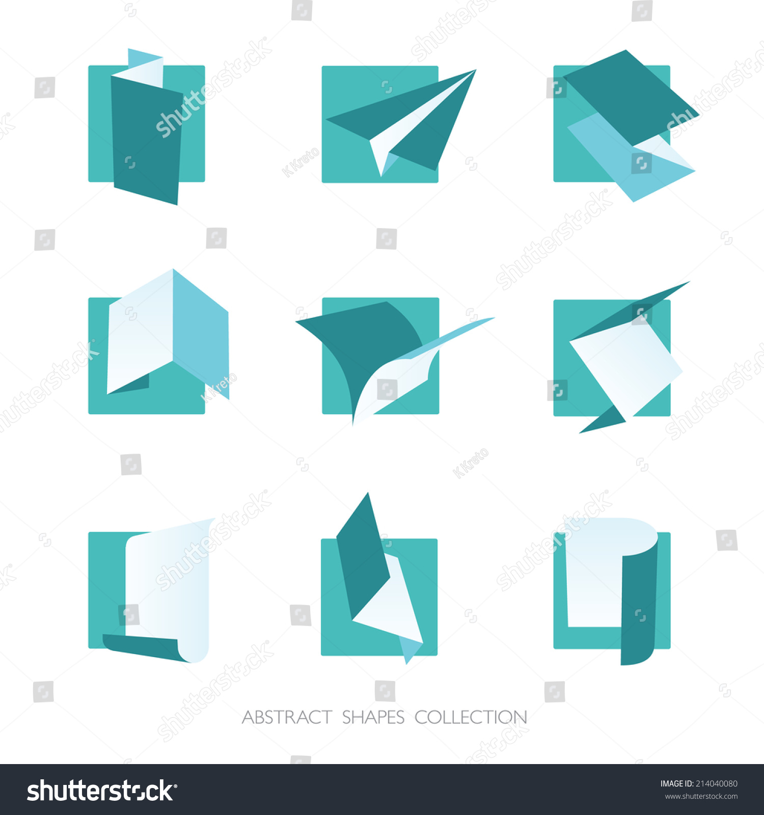 Folded Papers Collection Vector Graphic Set Stock Vector (Royalty Free ...