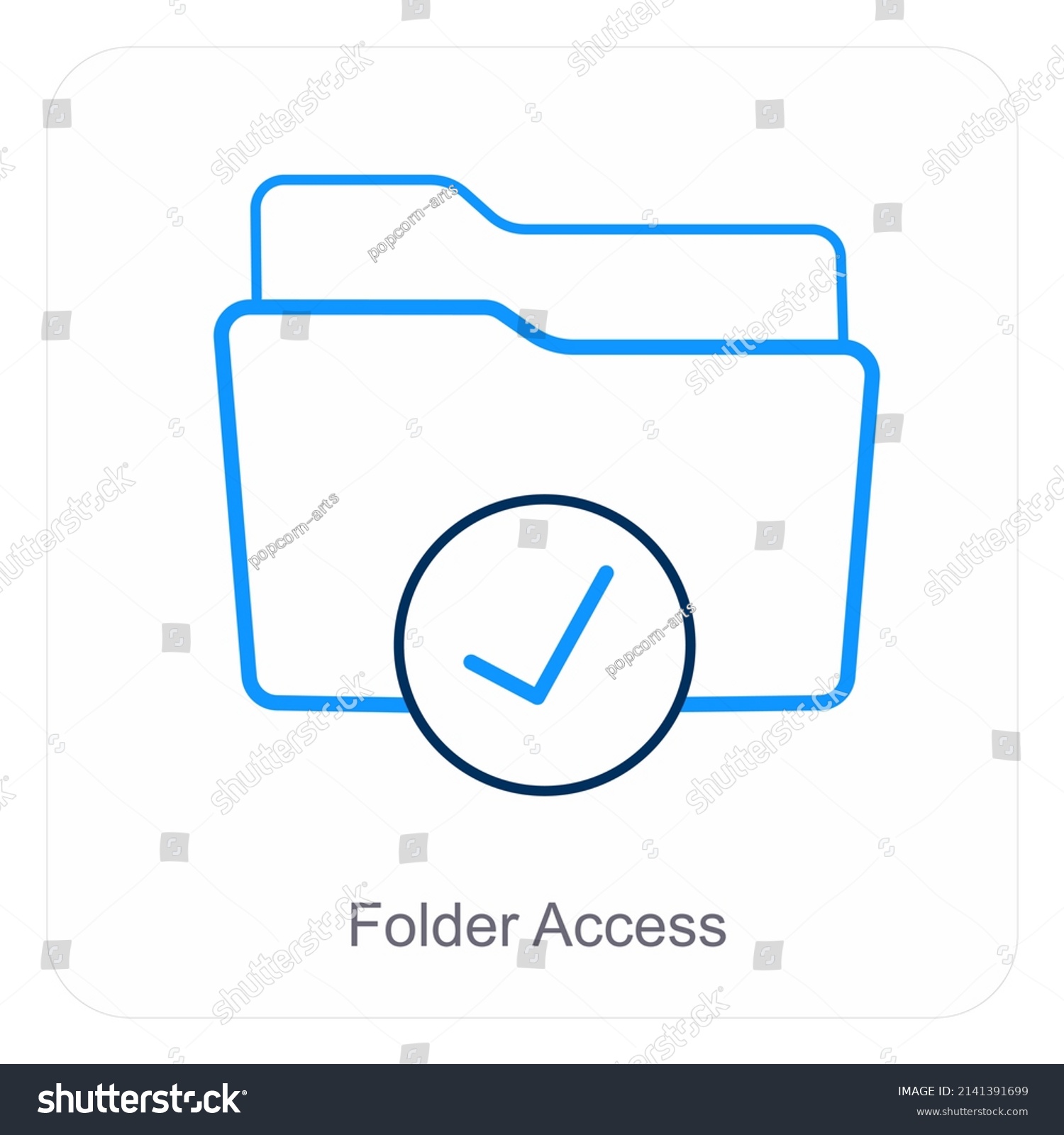 Folder Access Check Mark Icon Concept Stock Vector (Royalty Free ...
