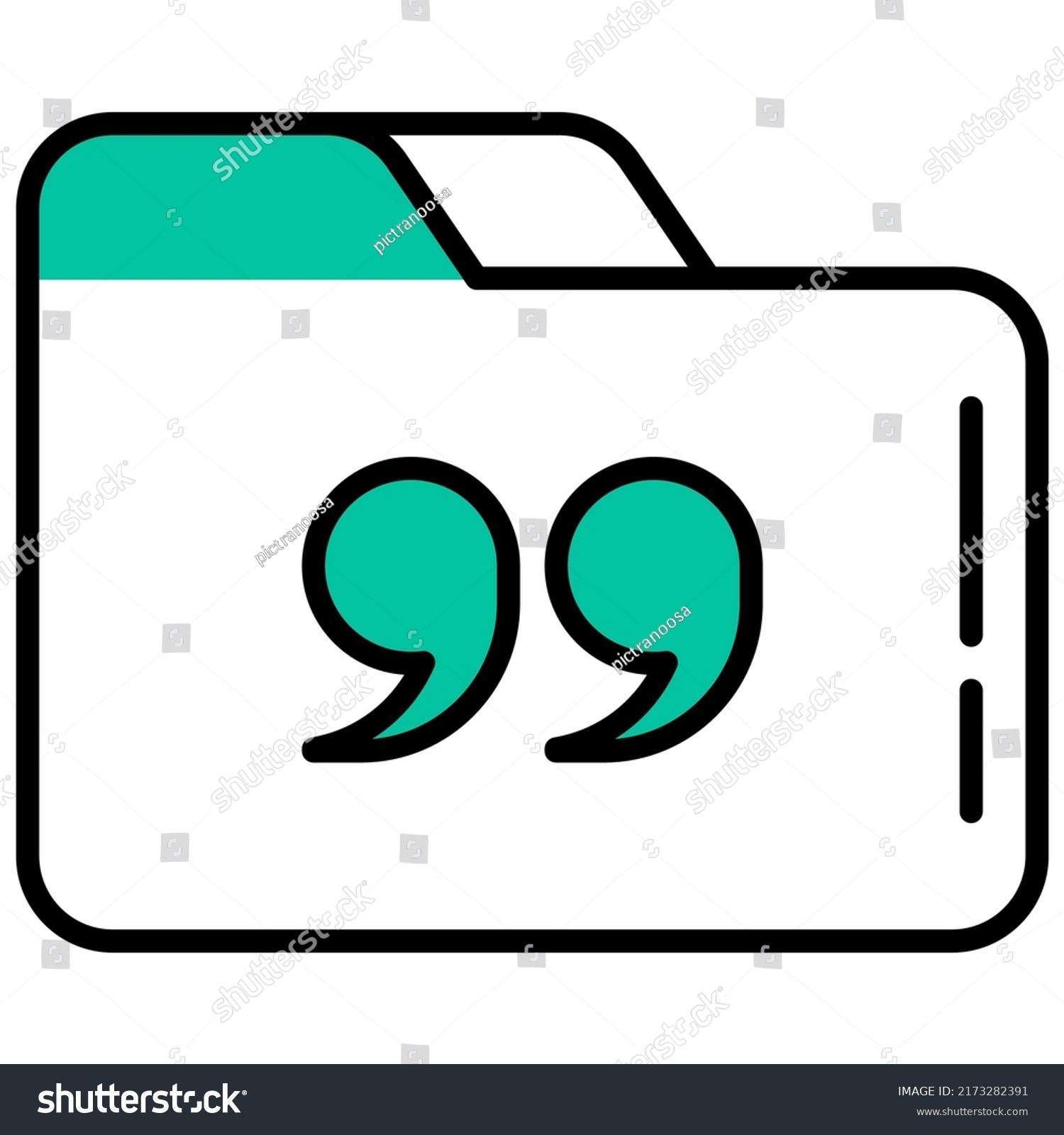 Folder Double Quote Transparent Background Stock Vector (Royalty Free ...