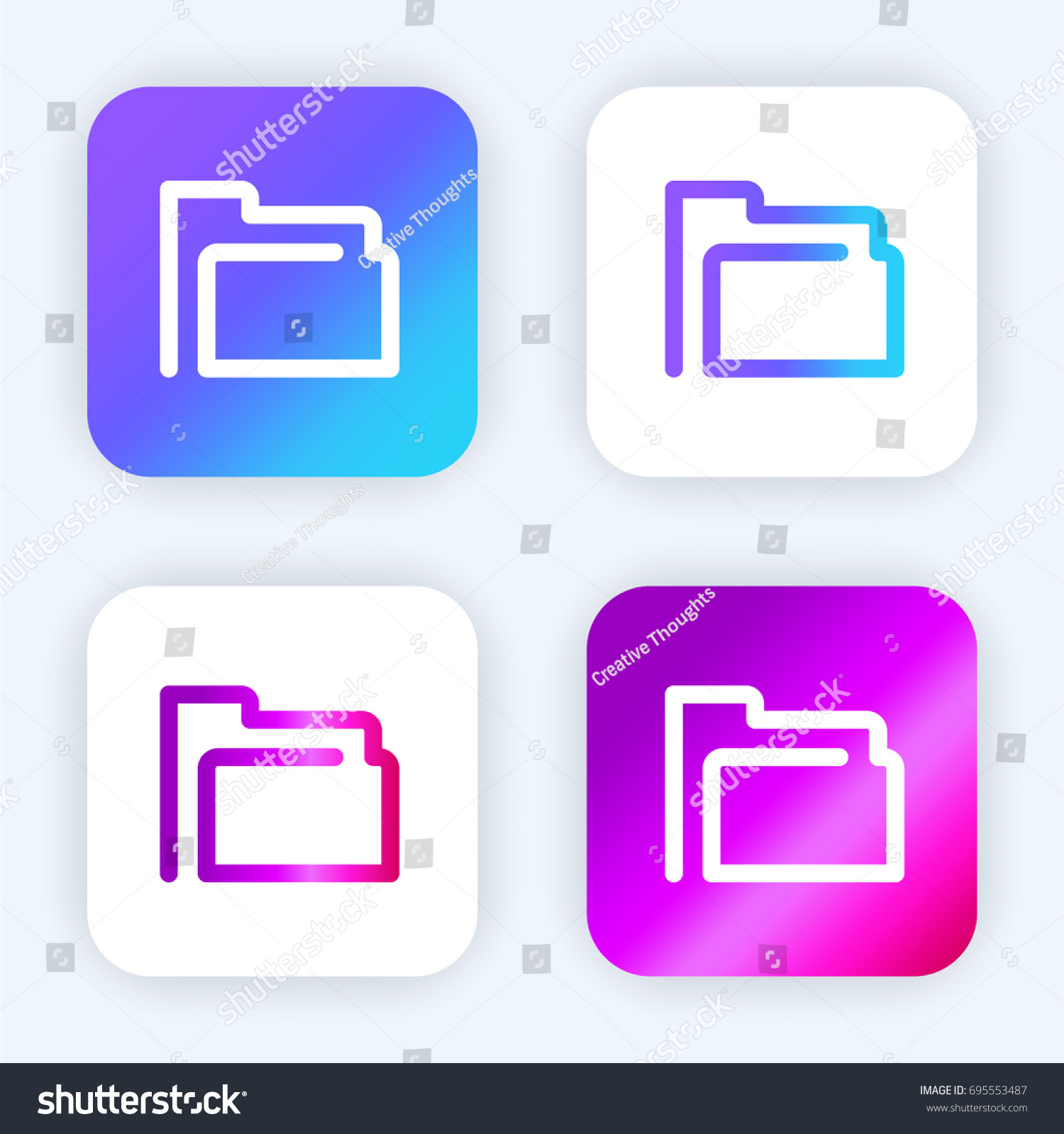 Folder Bright Purple Blue Gradient App Stock Vector (Royalty Free ...
