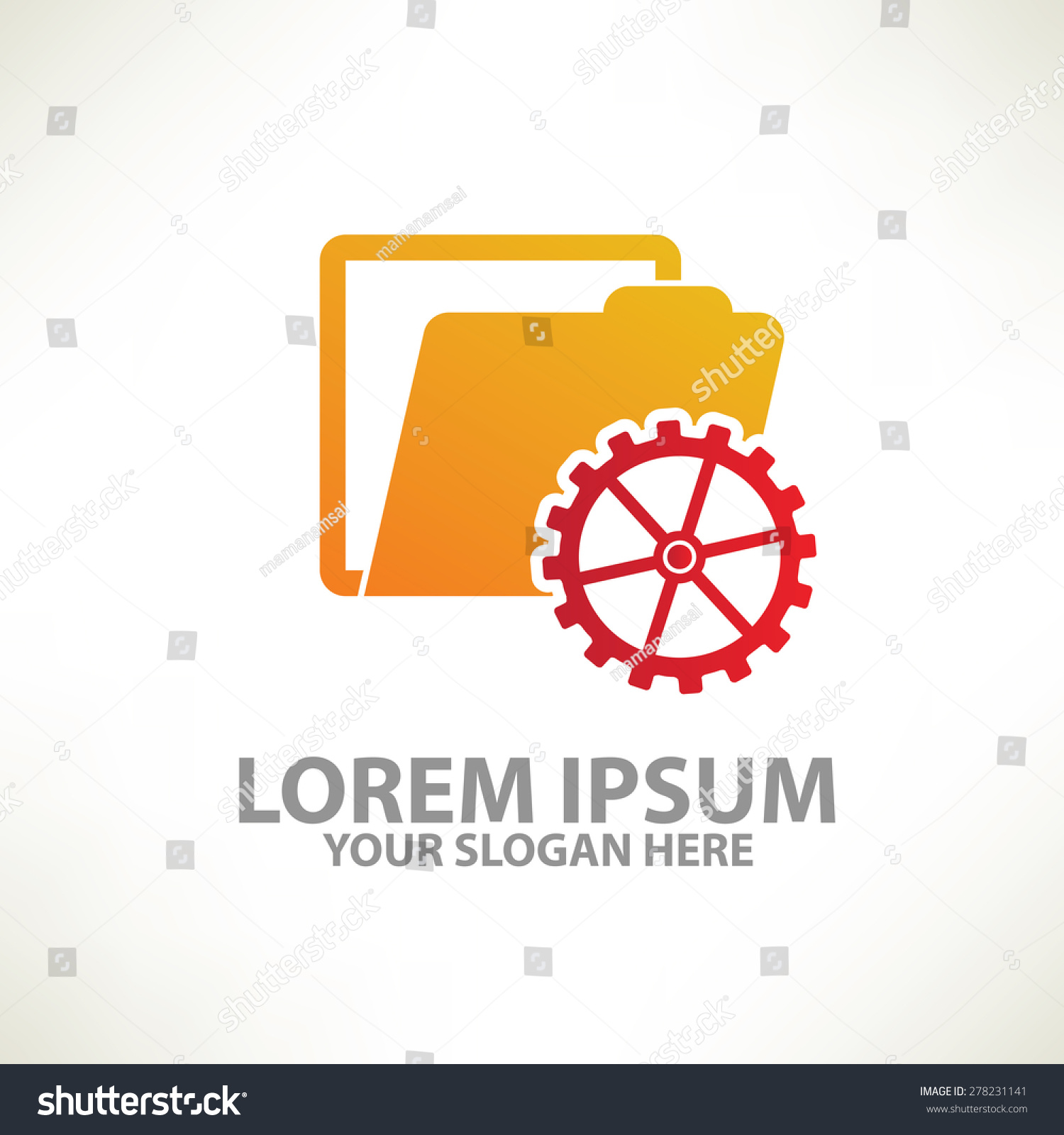 Folder Design Logo Templatecolour Concept Designclean Stock Vector ...