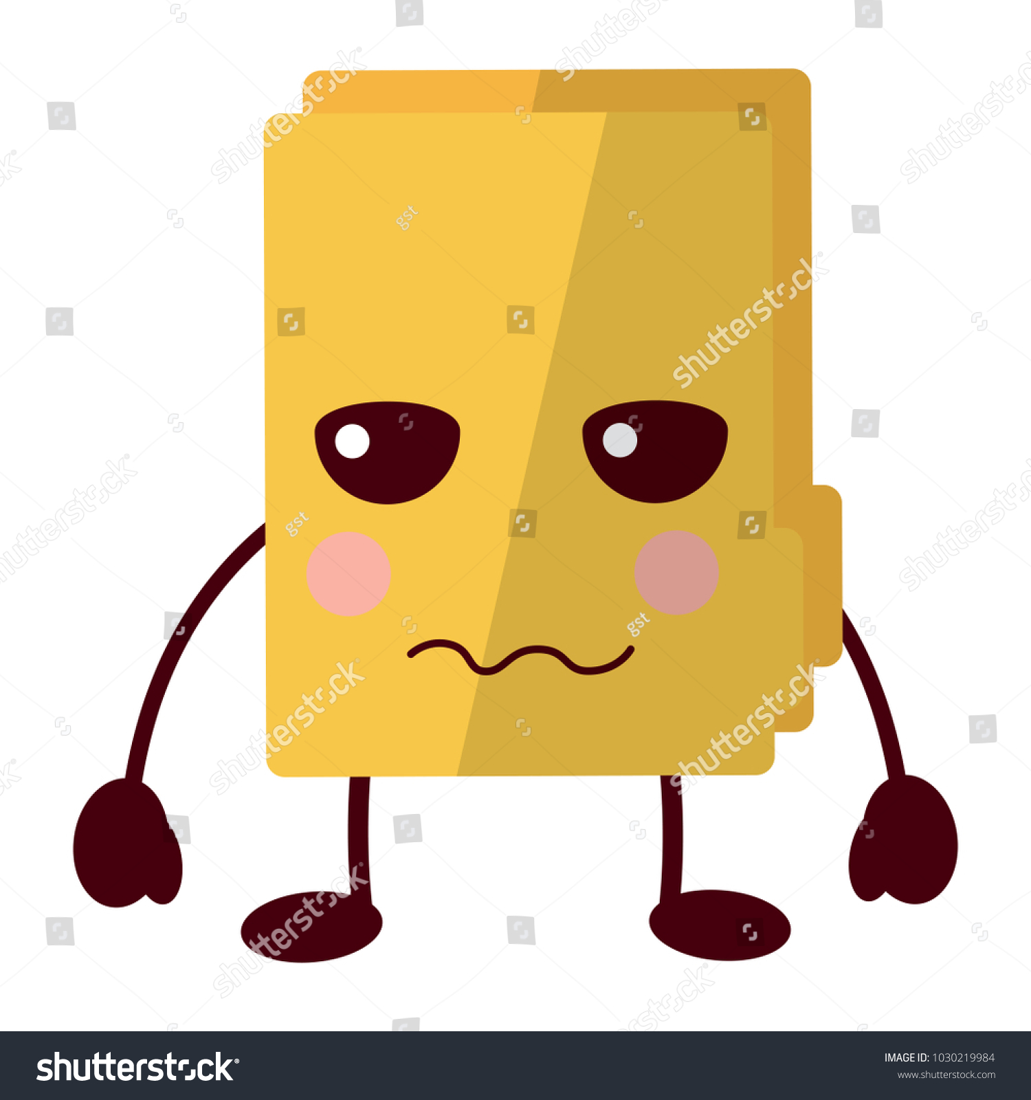 Folder Document Kawaii Cute Cartoon Stock Vector (Royalty Free ...