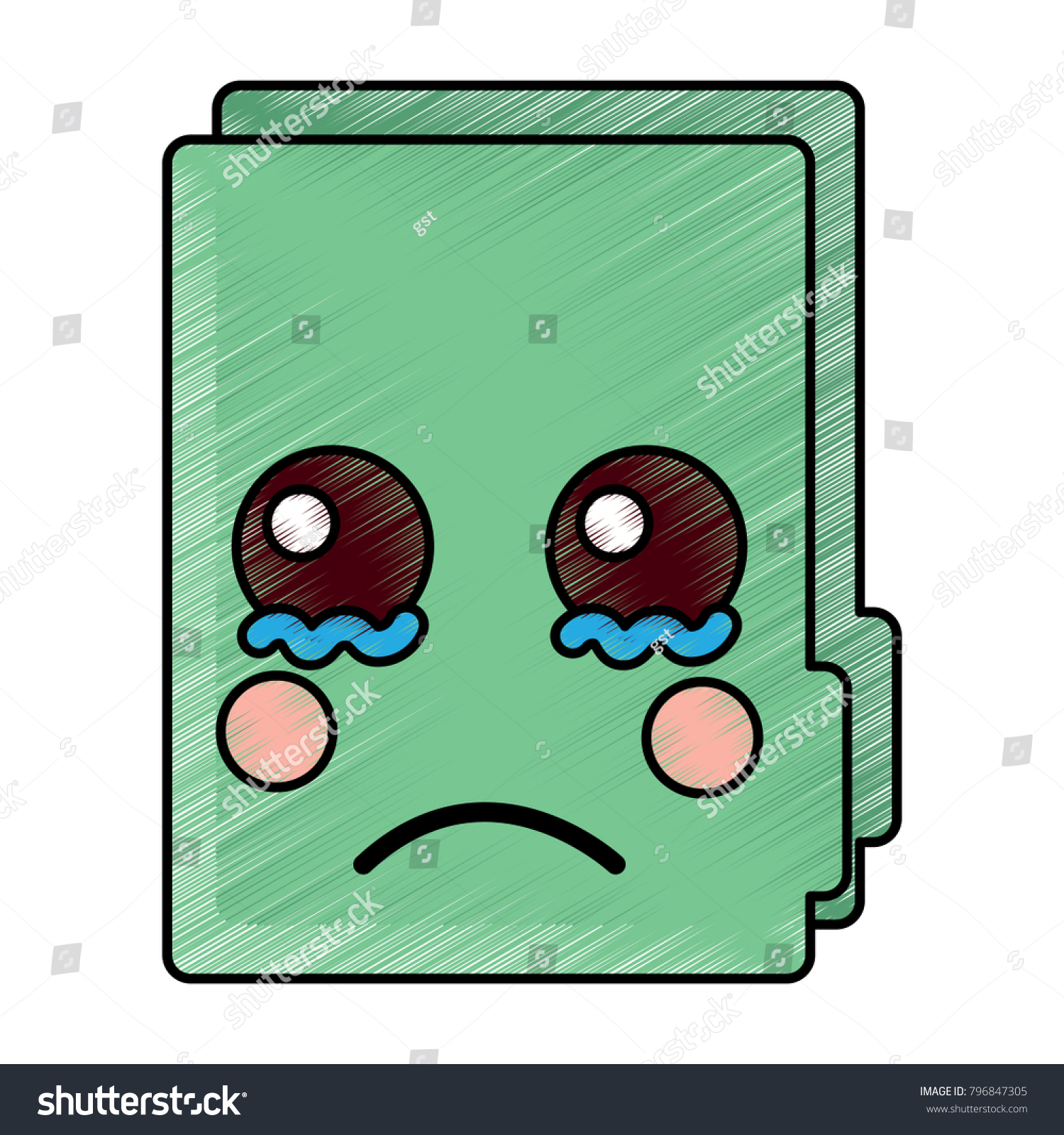 Folder Document Kawaii Cute Cartoon Stock Vector (Royalty Free) 796847305