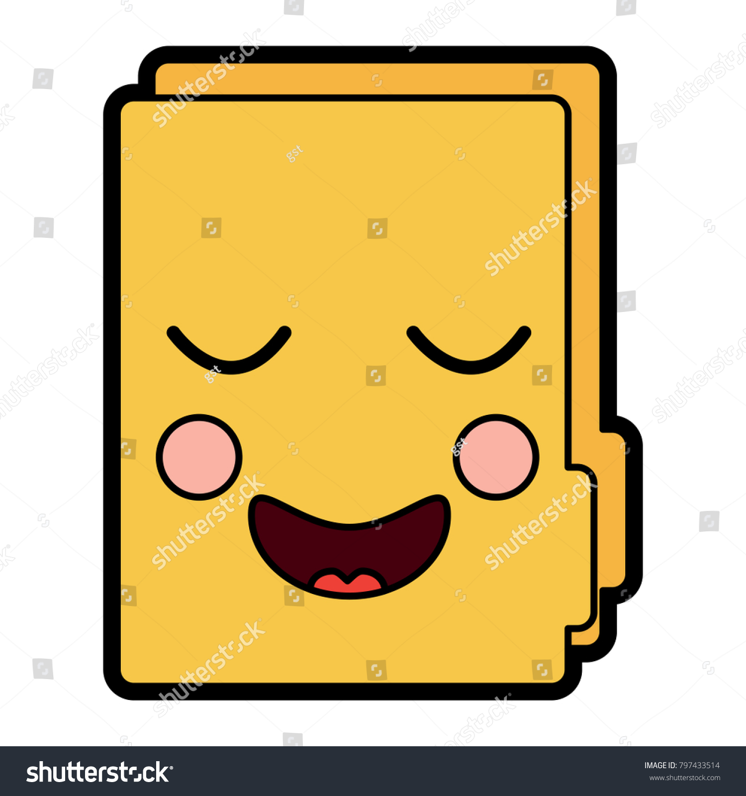 Folder Document Kawaii Cute Cartoon Stock Vector (Royalty Free) 797433514