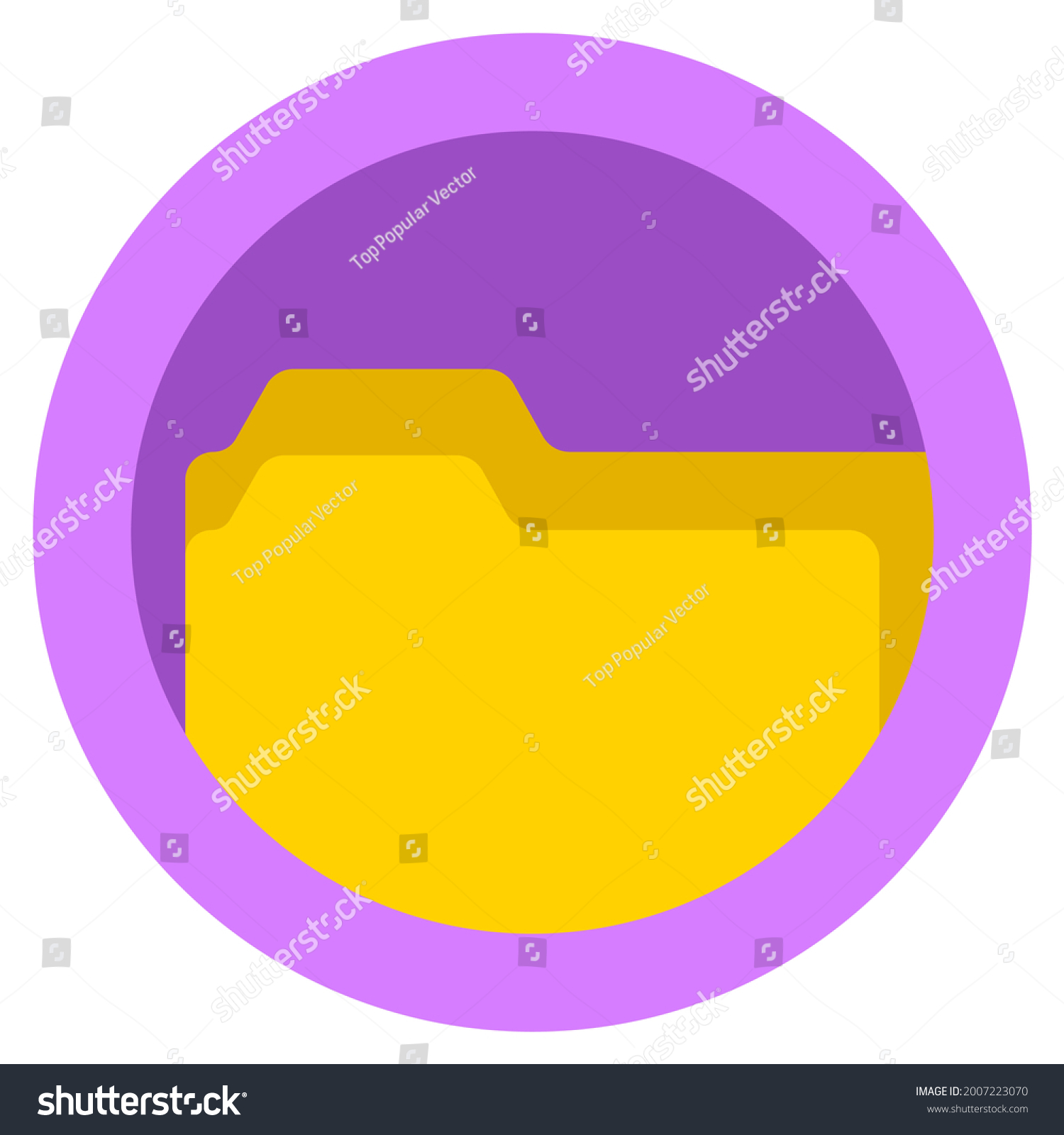Folder File Manager Circle Icon Doodle Stock Vector (Royalty Free ...