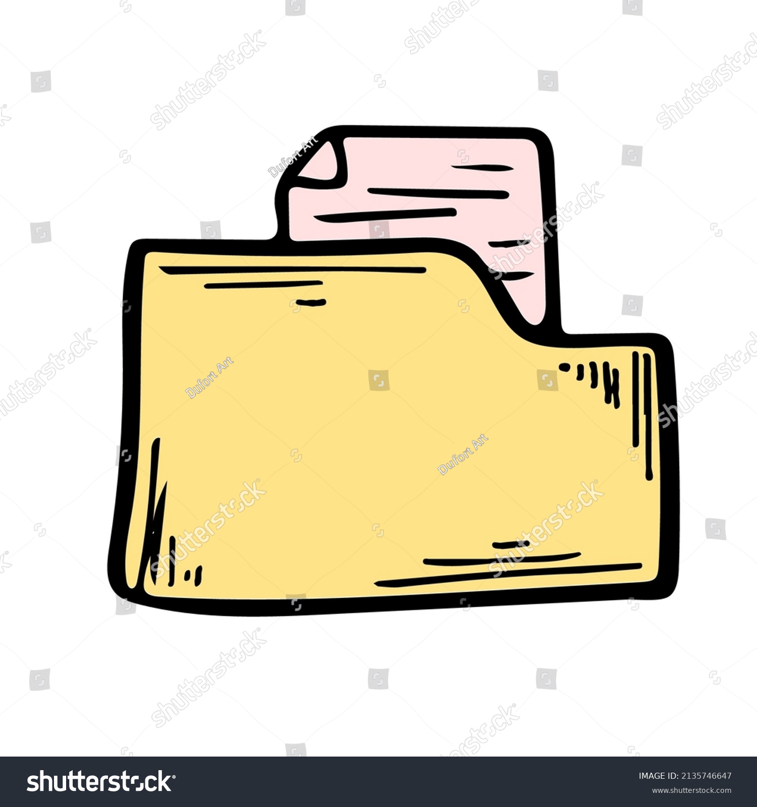 Folder Files Storage Sketch Vector Icon Stock Vector (Royalty Free ...
