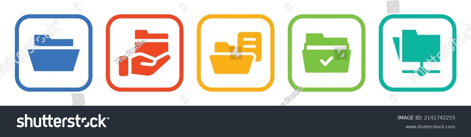 Folder Icon Collection Directory Symbol Vector Stock Vector (Royalty ...