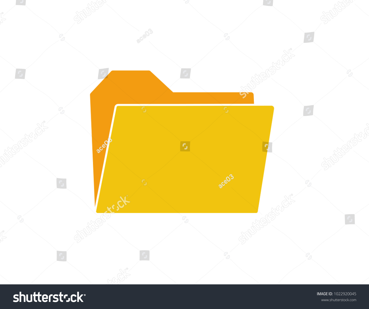 Folder Icon Flat Design Folder Yellow Stock Vector (Royalty Free ...