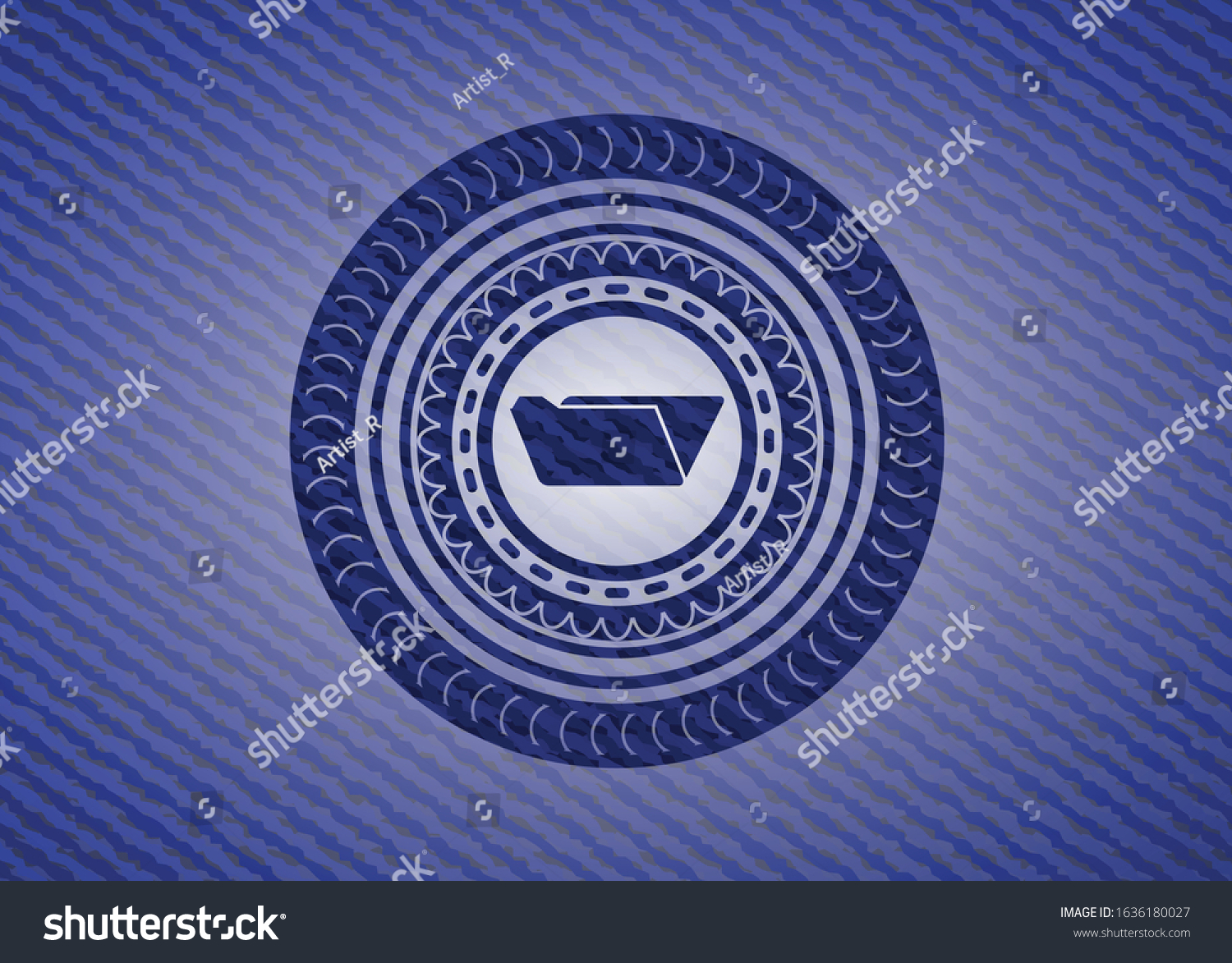 Folder Icon Inside Badge Jean Texture Stock Vector (Royalty Free ...