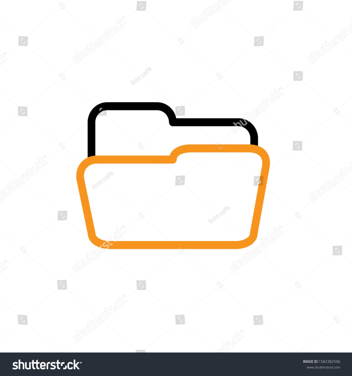 Folder Icon Line Two Colour Design: vector de stock (libre de regalías ...