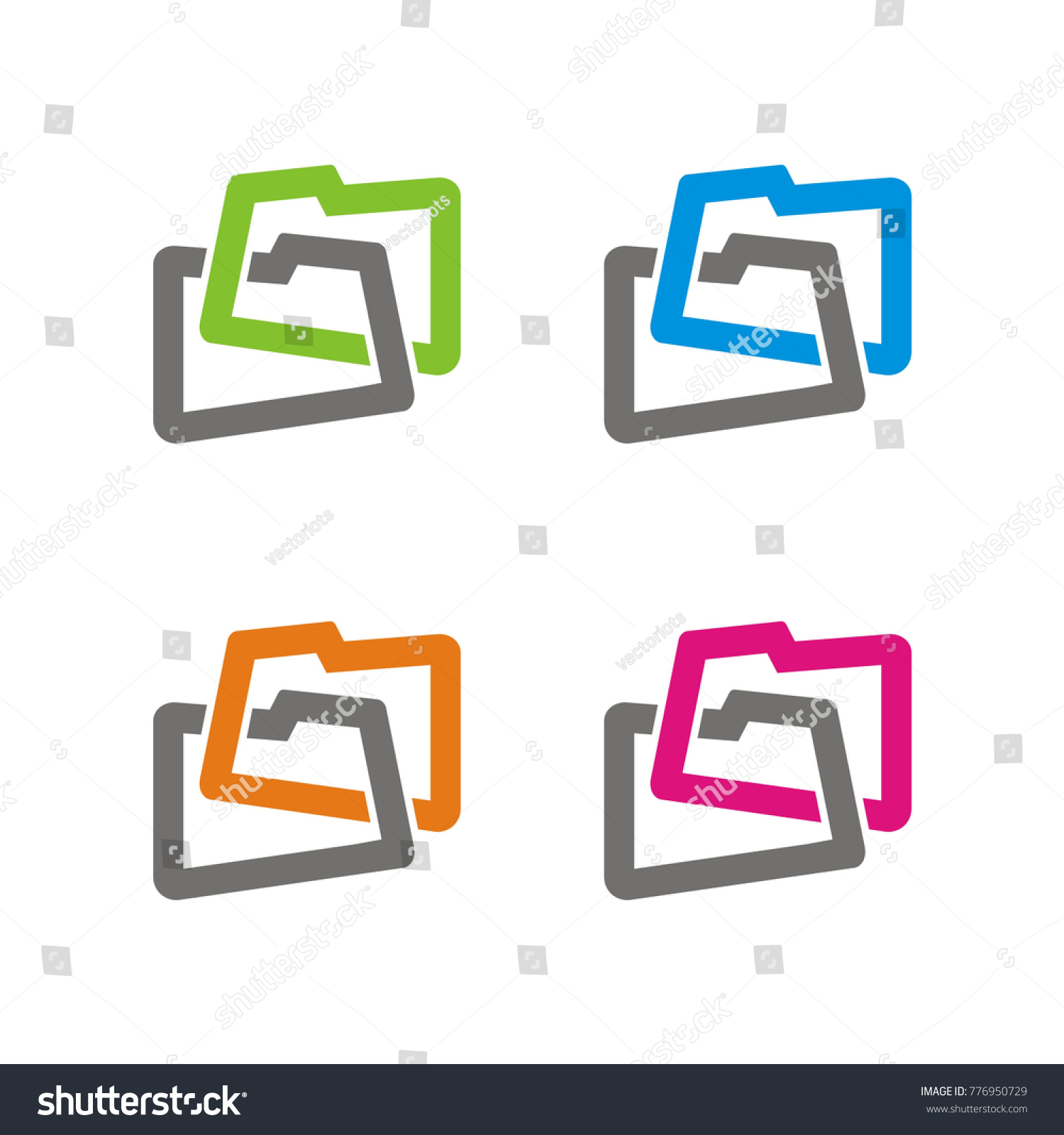 Folder Icon Link Folder Logo Design: เวกเตอร์สต็อก (ปลอดค่าลิขสิทธิ์ ...