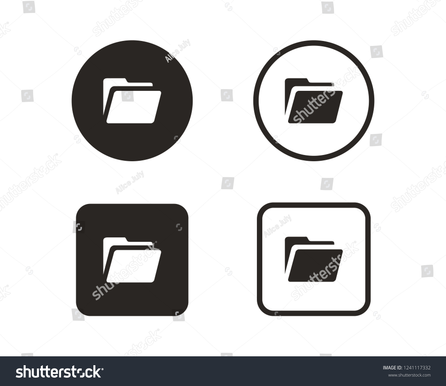 Folder Icon Sign Symbol Stock Vector (Royalty Free) 1241117332 ...