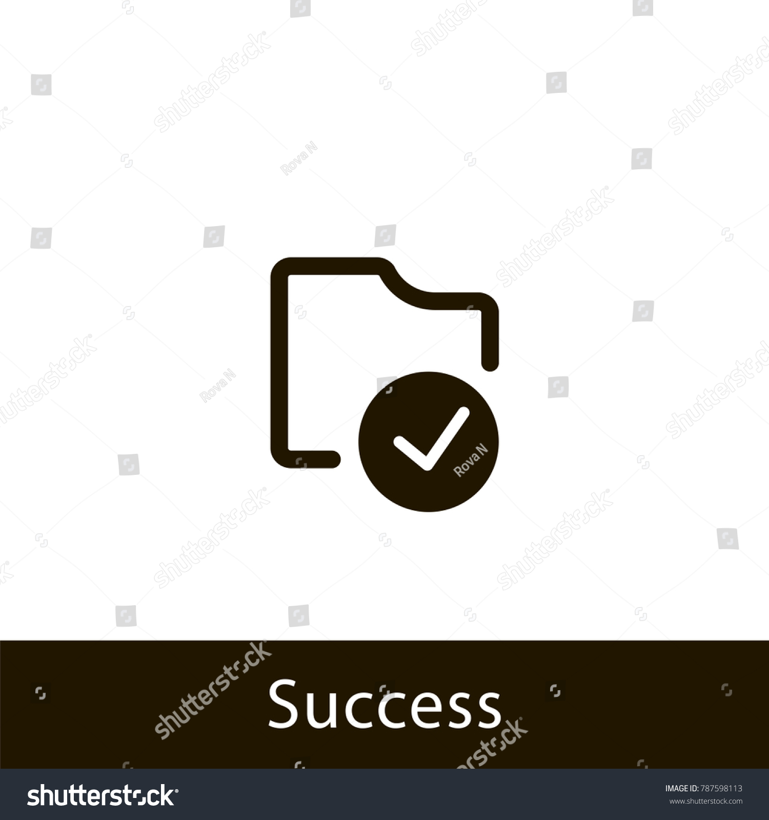 Folder Icon Success Folder Sign Design Stock Vector (Royalty Free ...