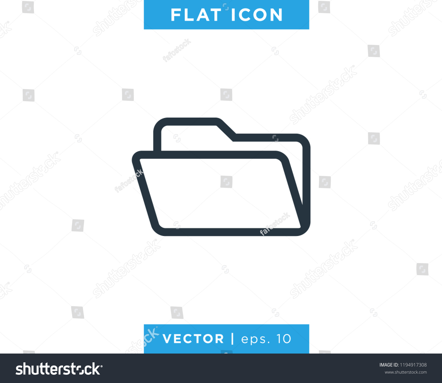 Folder Icon Vector Line Logo Design: vector de stock (libre de regalías ...