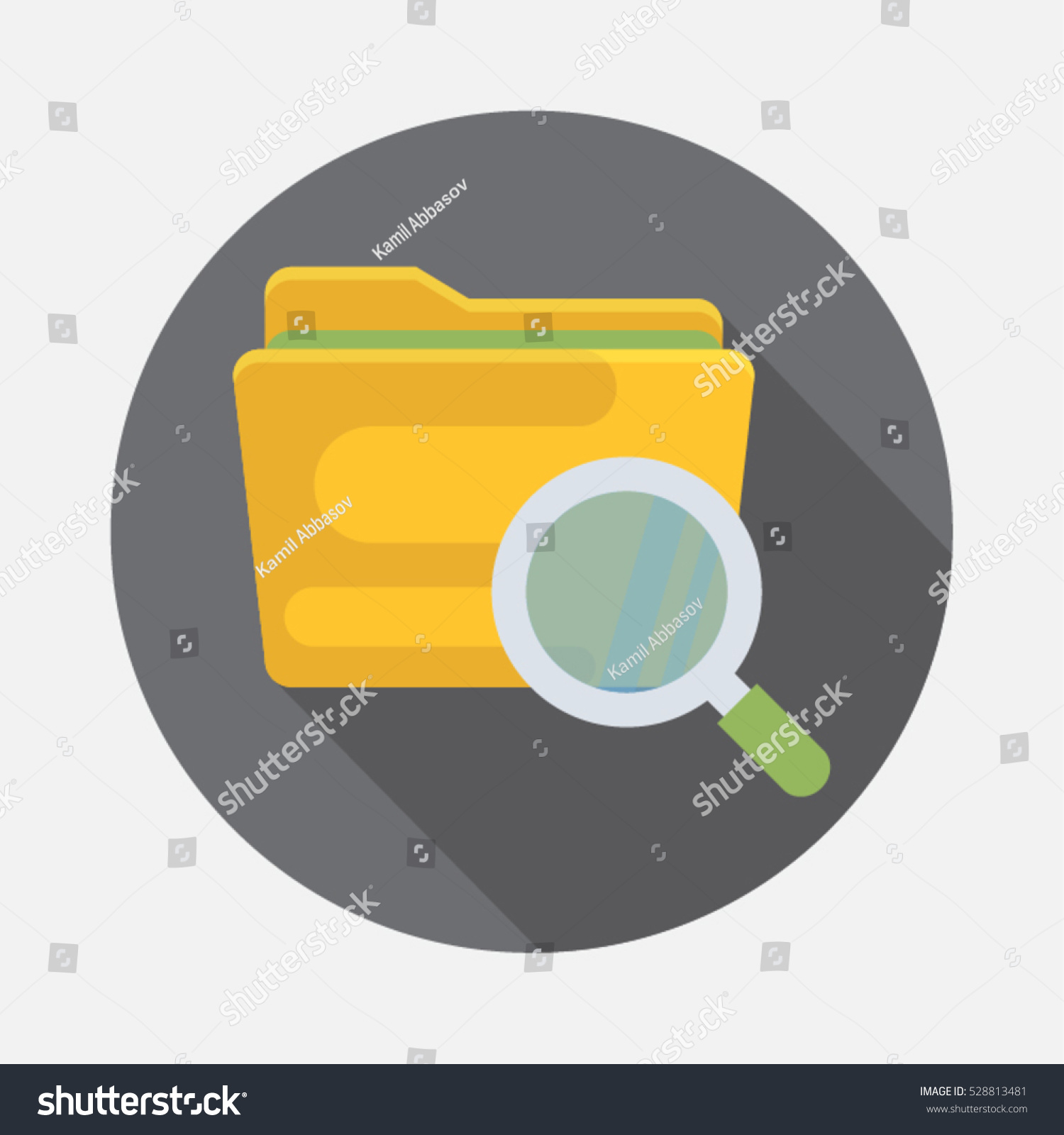 Folder Icon Magnifying Glass Stock Vector (Royalty Free) 528813481 ...