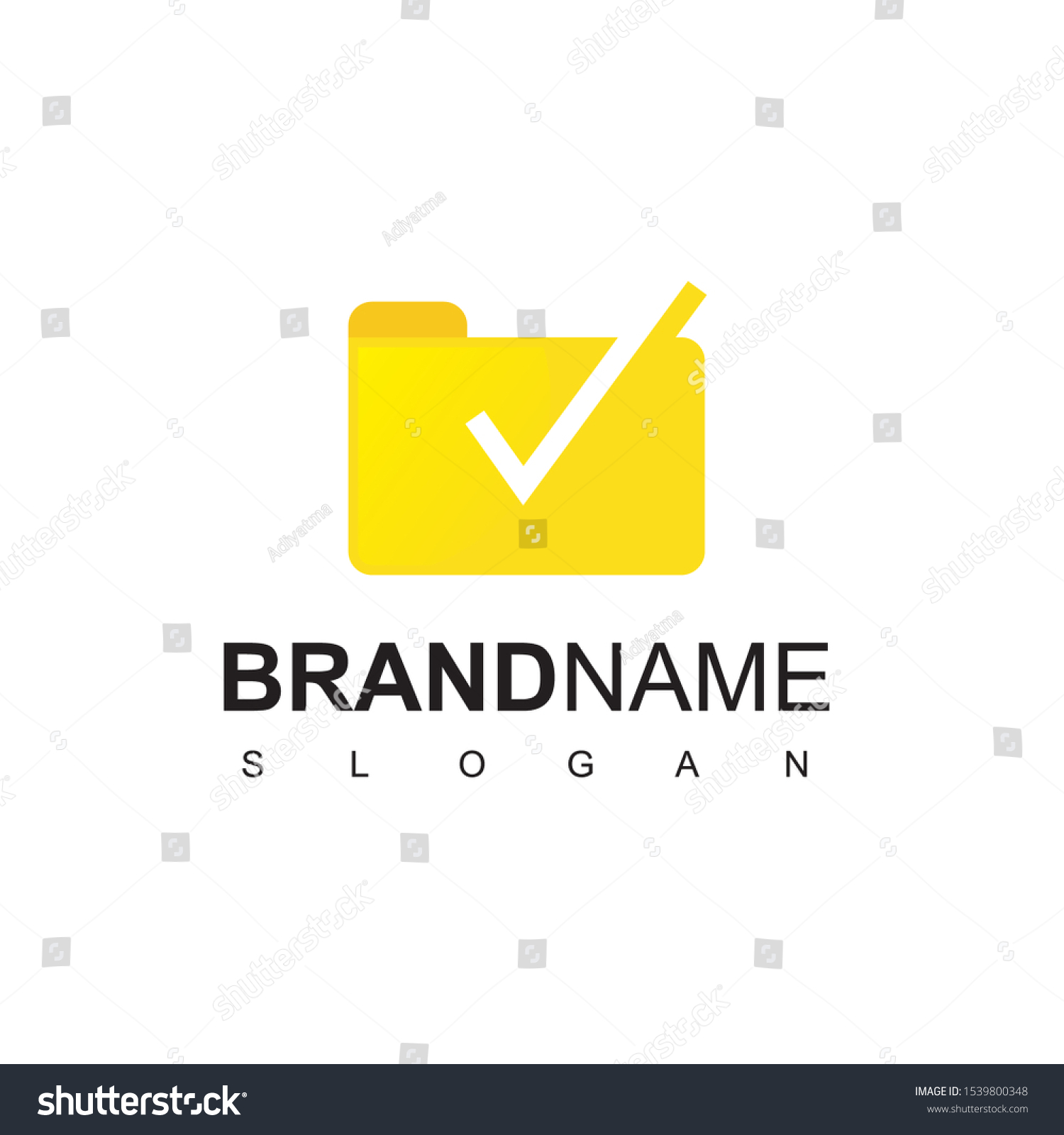 Folder Logo Design Template Check List Stock Vector (Royalty Free ...