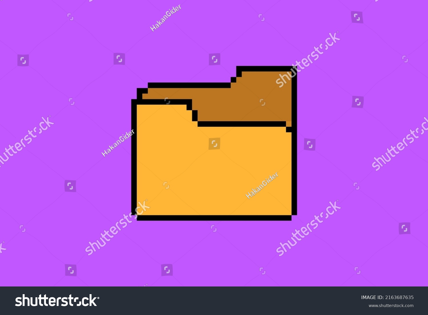 Folder Pixel Style Illustration Vector 8bit Stock Vector (Royalty Free ...