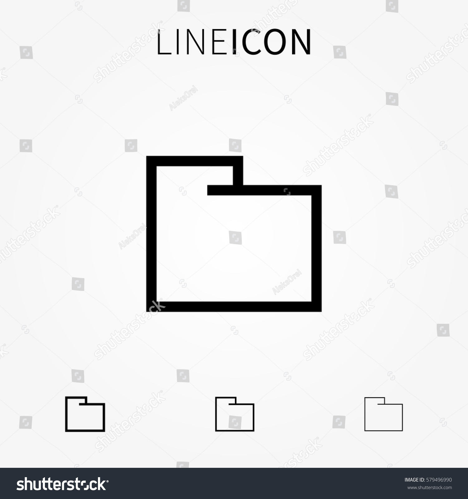 Folder Vector Icon Empty Folder Line Stock Vector (Royalty Free ...