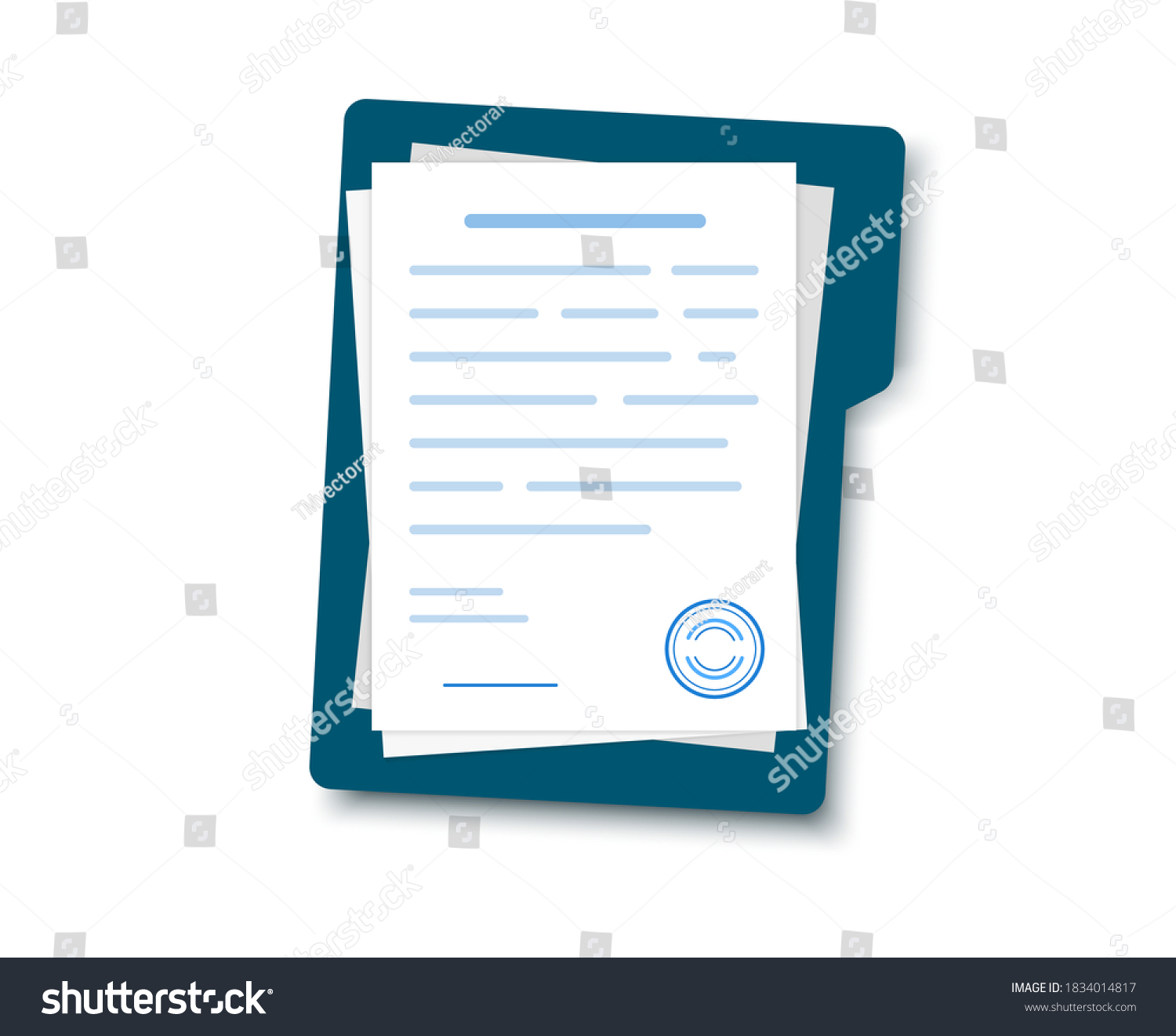 Folder Contract Documents Document Agreement Papers Stock Vector ...
