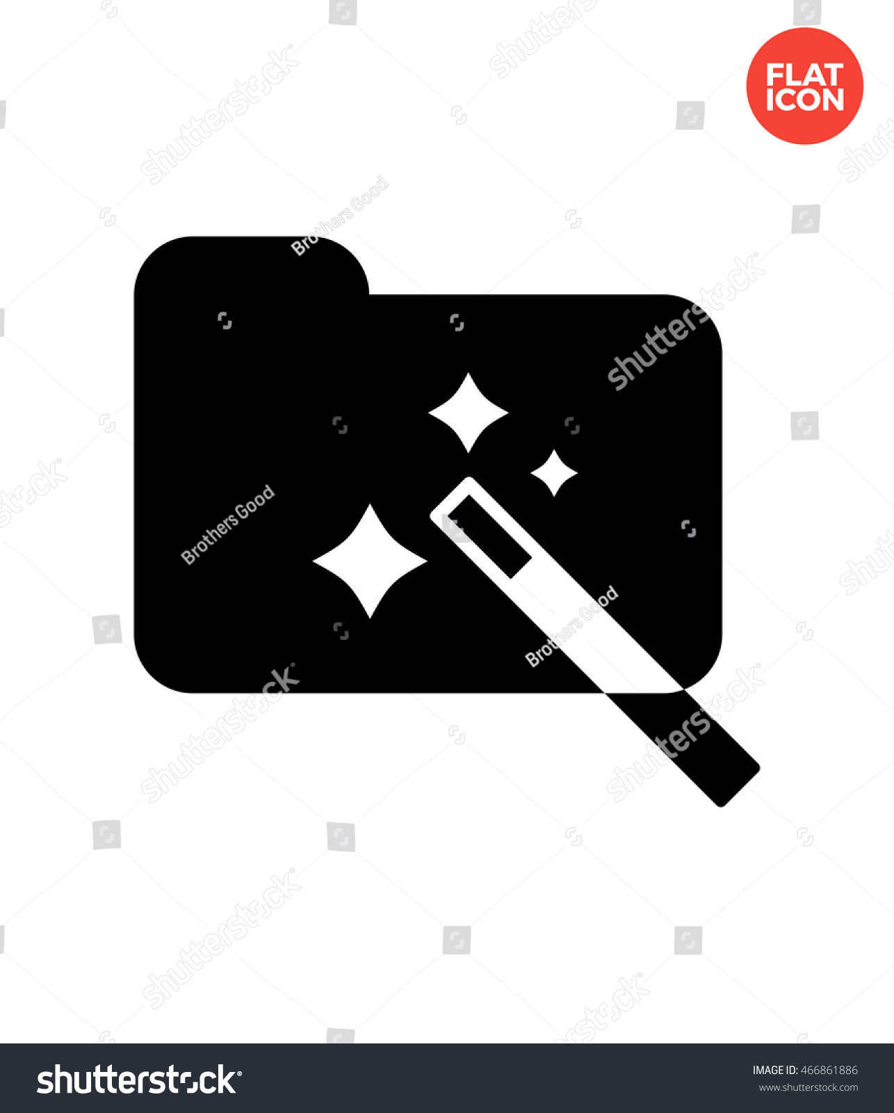 Folder Magic Wand Icon Flat Style Stock Vector (Royalty Free) 466861886 ...