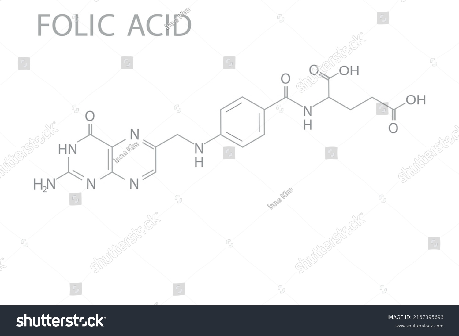 Folic Acid Molecular Skeletal Chemical Formula Stock Vector (Royalty ... Folic Acid Molecular Skeletal Chemical Formula Stock Vector (Royalty ...