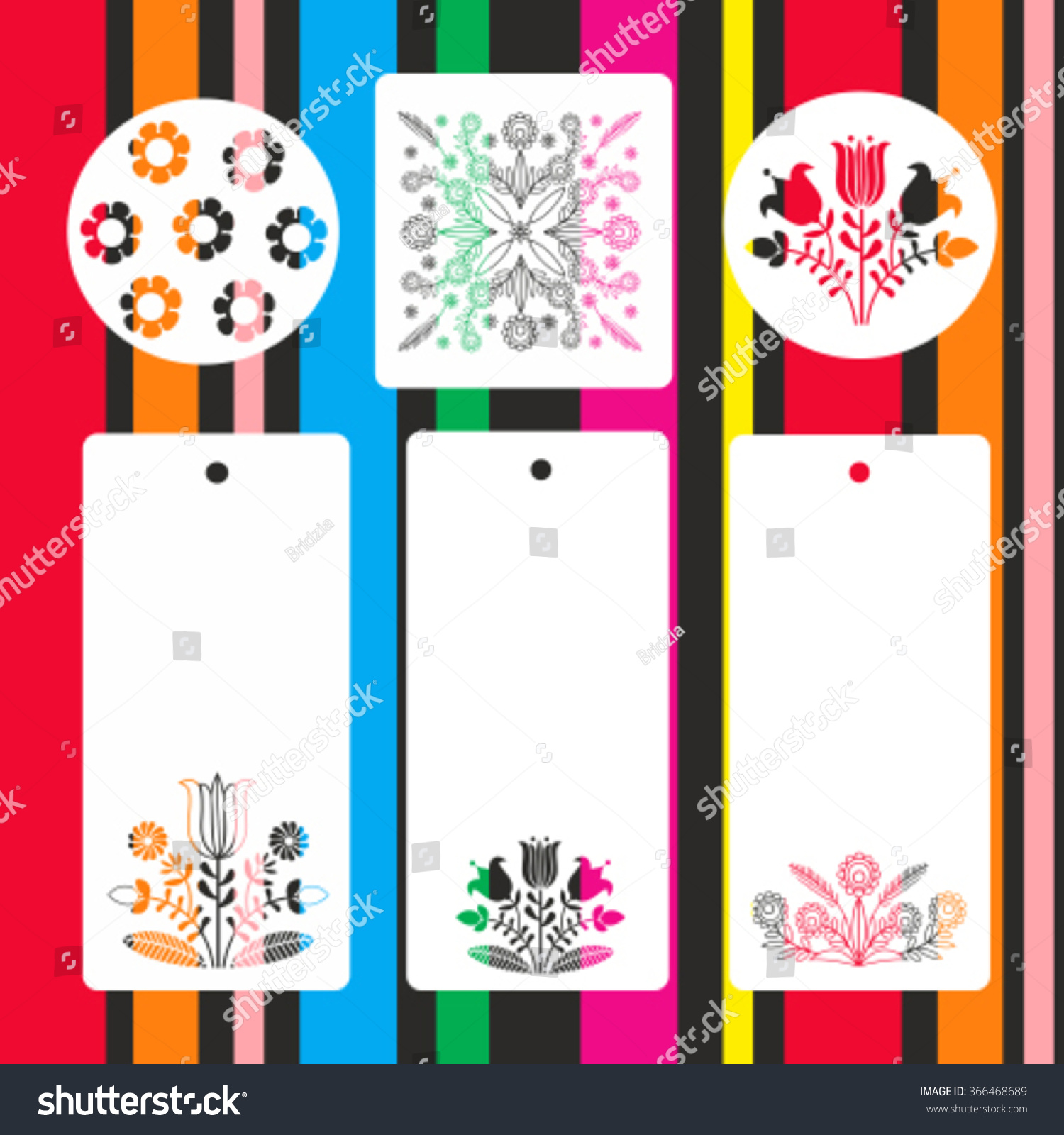 Folk Label Template Stock Vector (Royalty Free) 366468689
