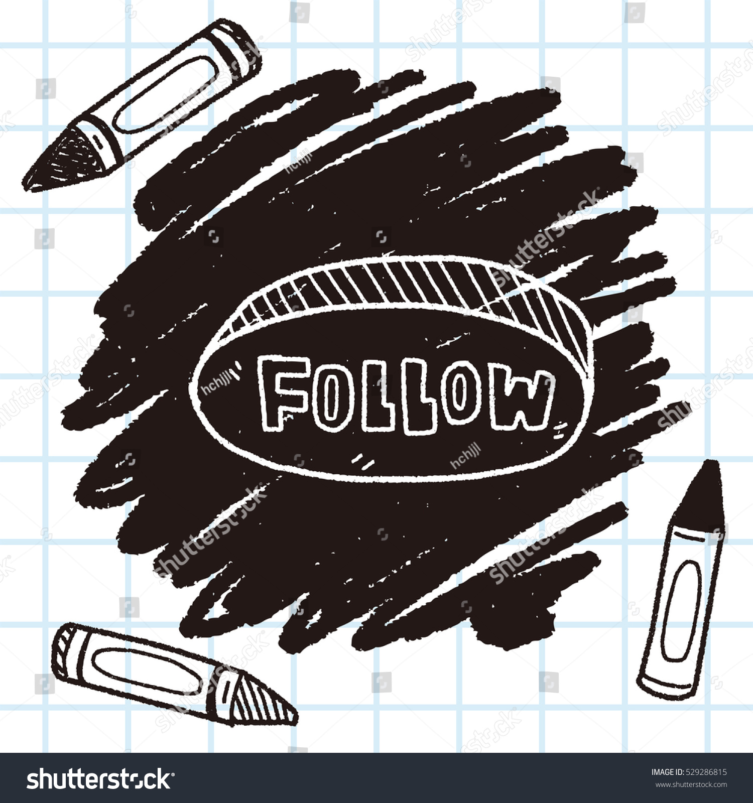 Follow Doodle Stock Vector (Royalty Free) 529286815