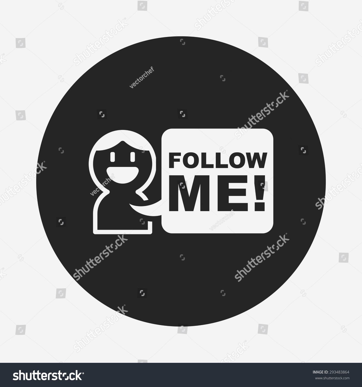 Follow Me Icon Stock Vector (Royalty Free) 293483864 | Shutterstock