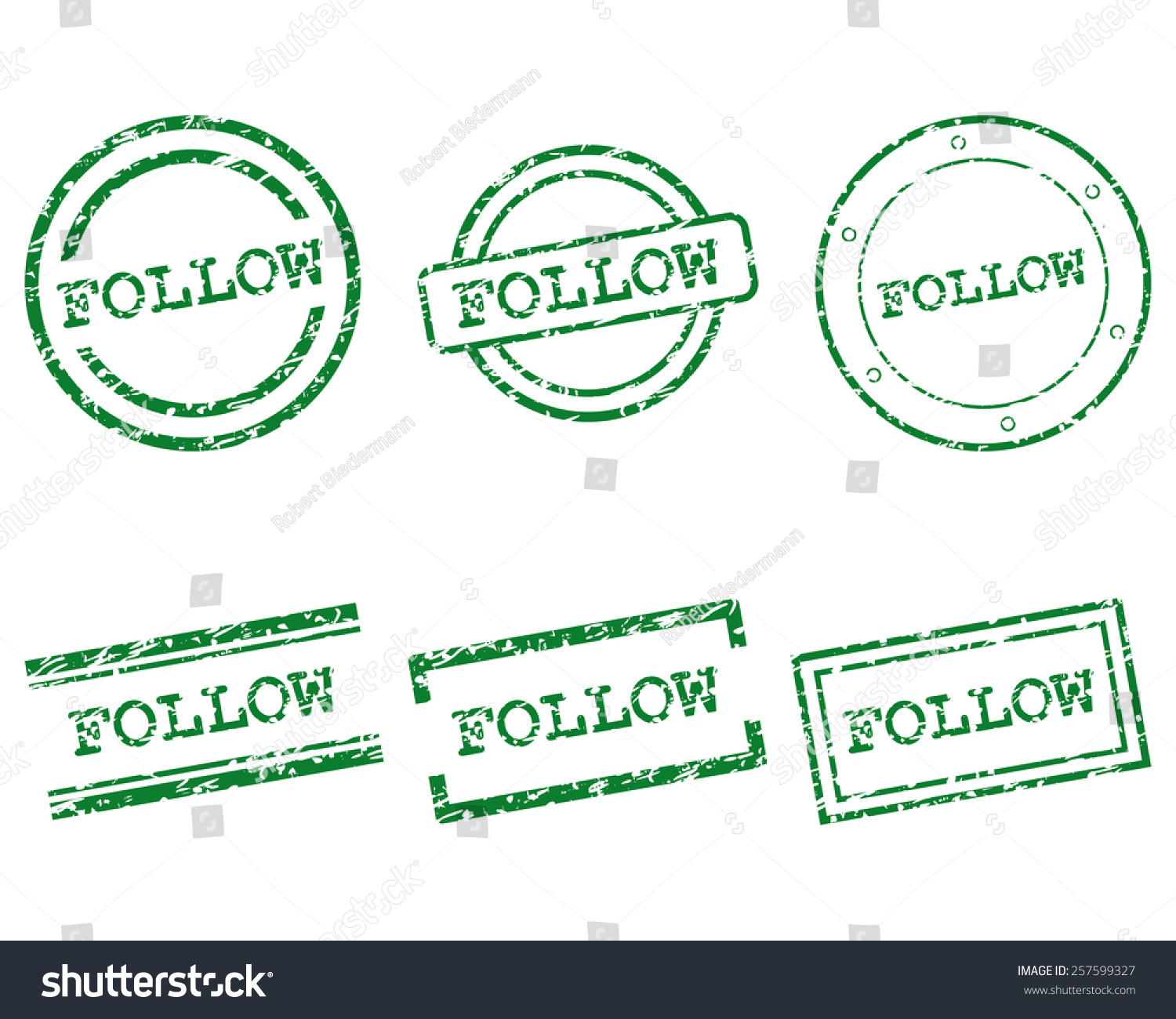 Follow Stamps Stock Vector (Royalty Free) 257599327 | Shutterstock