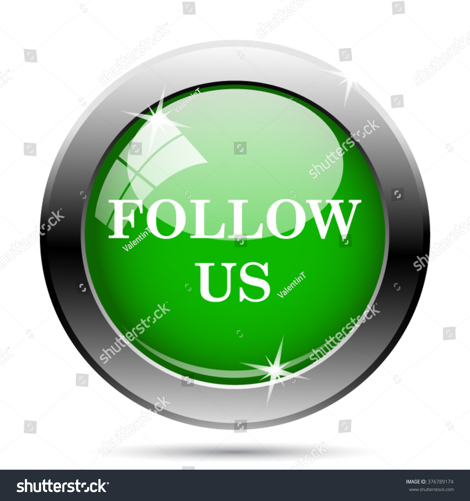 Follow Us Icon Internet Button On Stock Vector (Royalty Free) 376789174