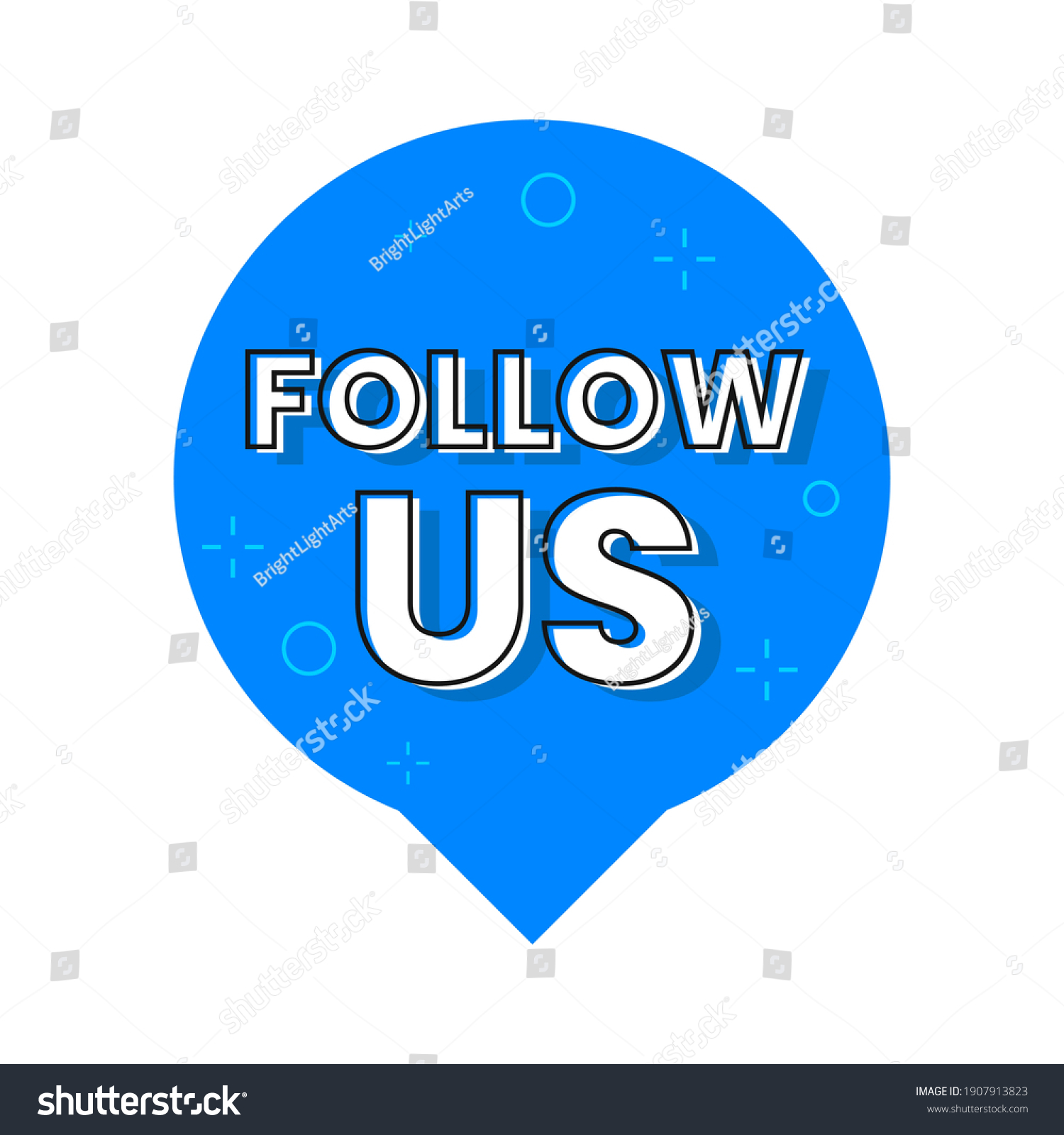 Follow Us Icon Label Design Vector Stock Vector (Royalty Free ...