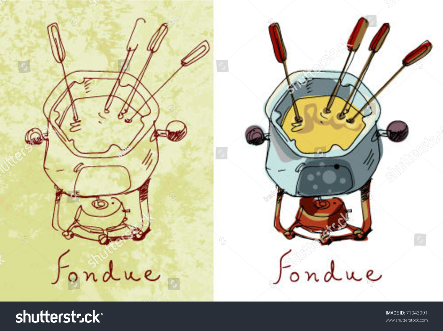 Fondue Stock-vektorgrafik 71043991 - Shutterstock