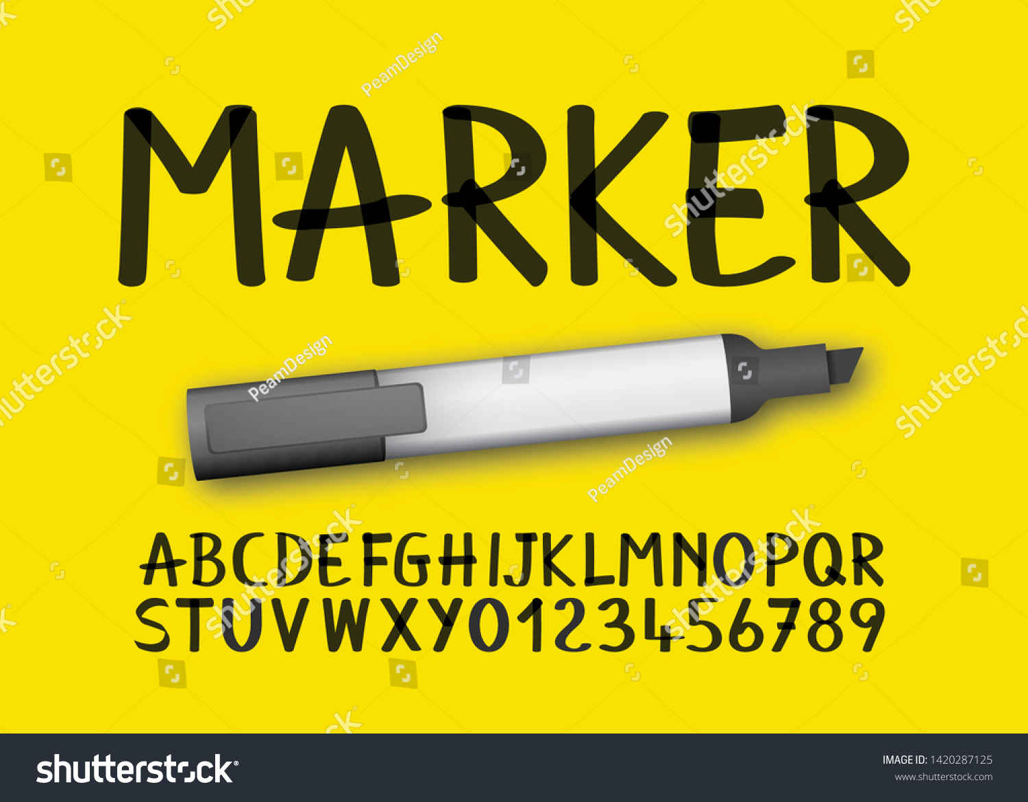 Font Alphabet Marker Effect Vector Format Stock Vector (Royalty Free ...